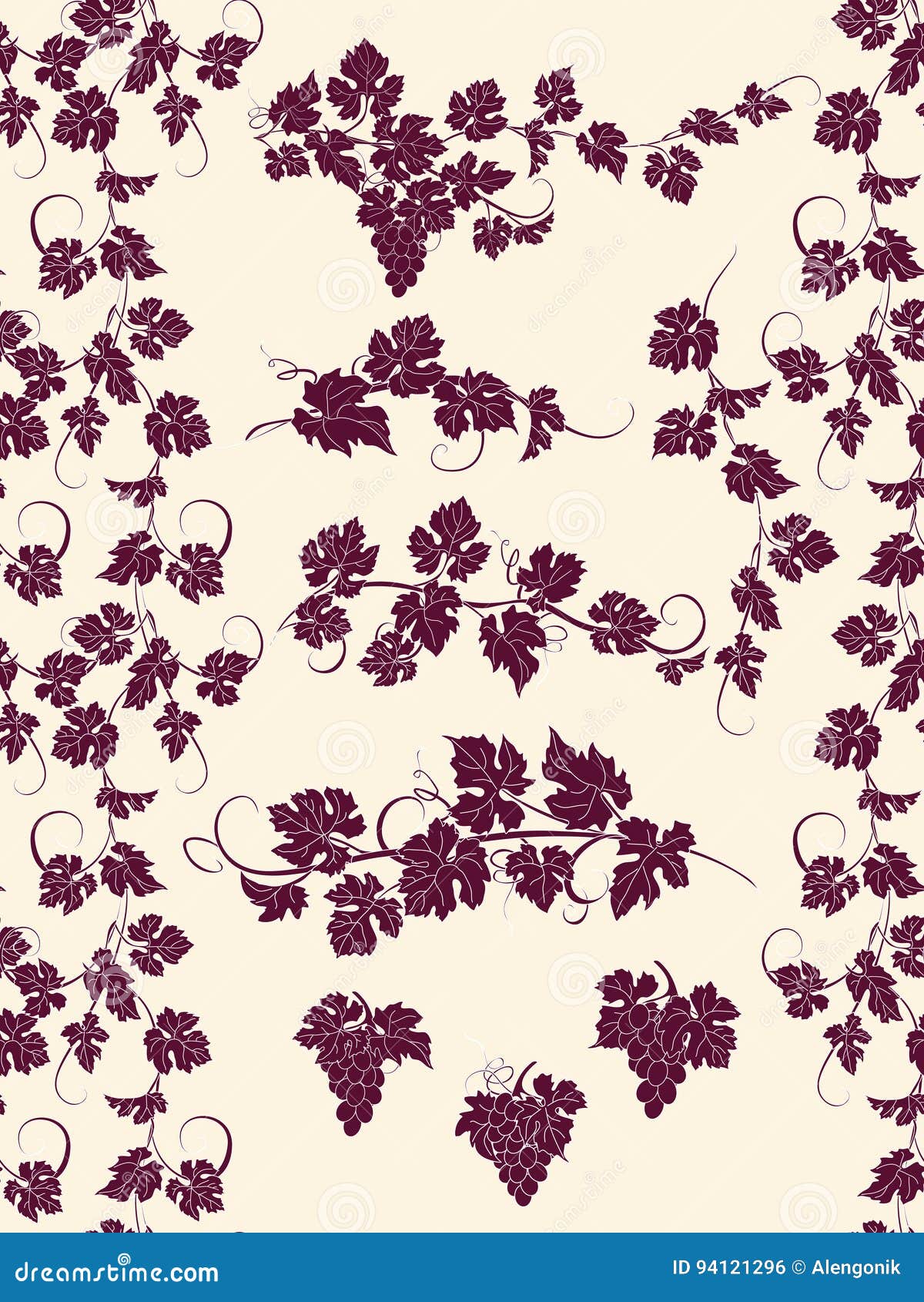 Seamless Ornament and Design Elements with Grapevines. Stock Vector ...