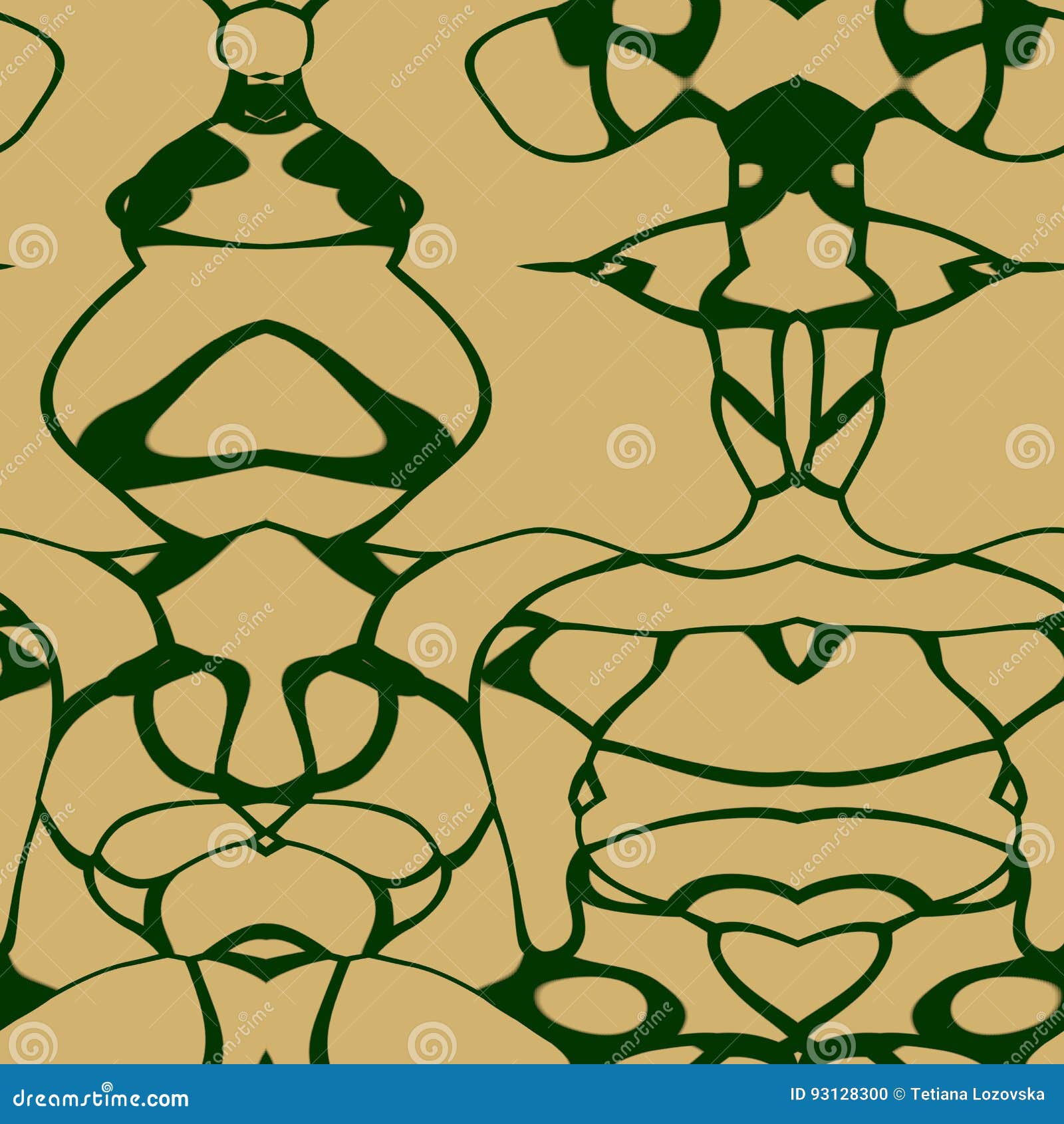 Seamless Ornament Pattern in Abstract Style Stock Illustration ...