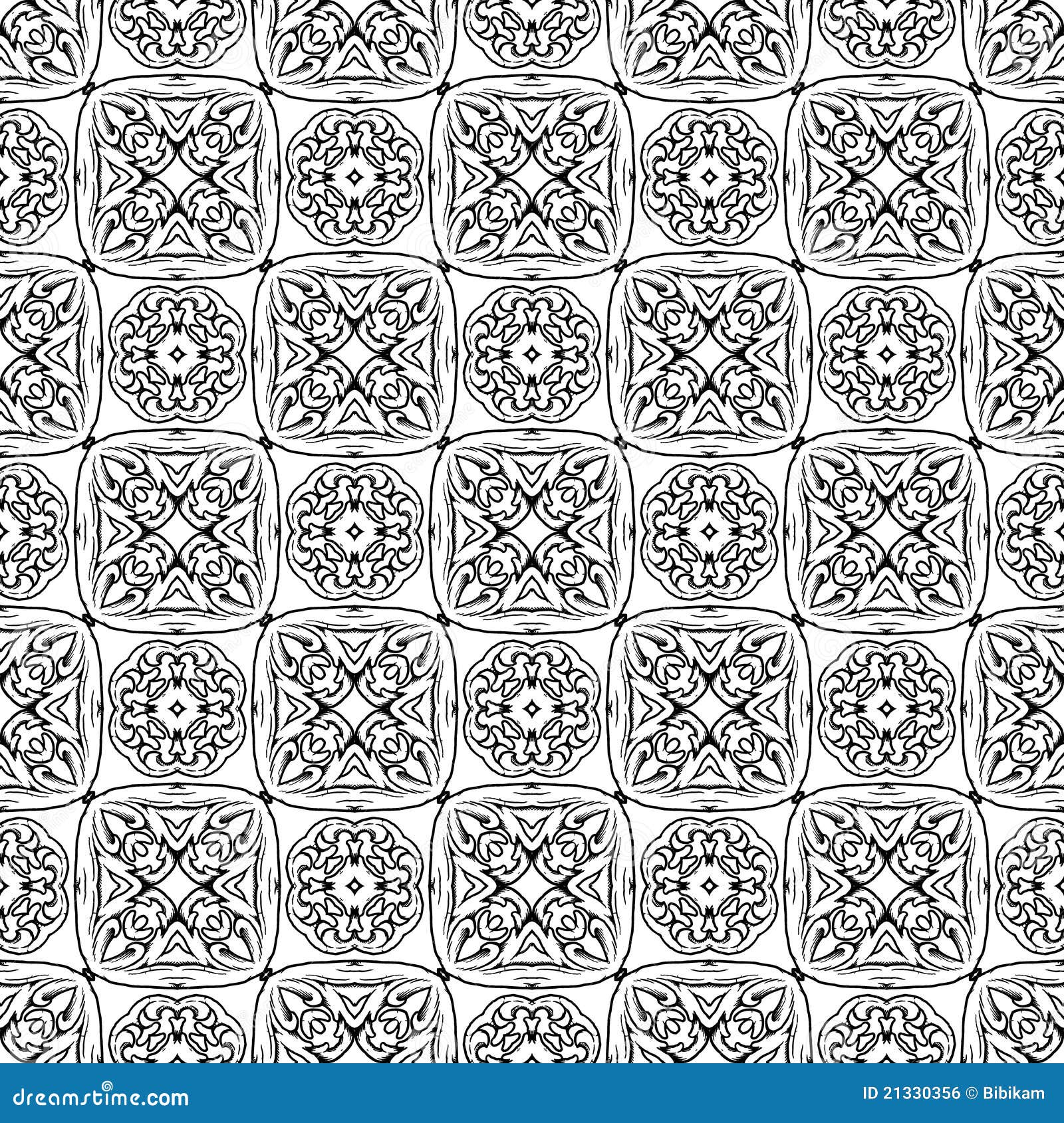 Seamless Ornamental Drawing Pattern Stock Illustration - Illustration ...