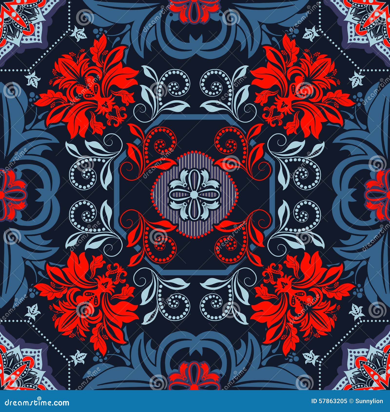 Seamless Ornamental Tree Cartoon Characters On Green Background Royalty ...