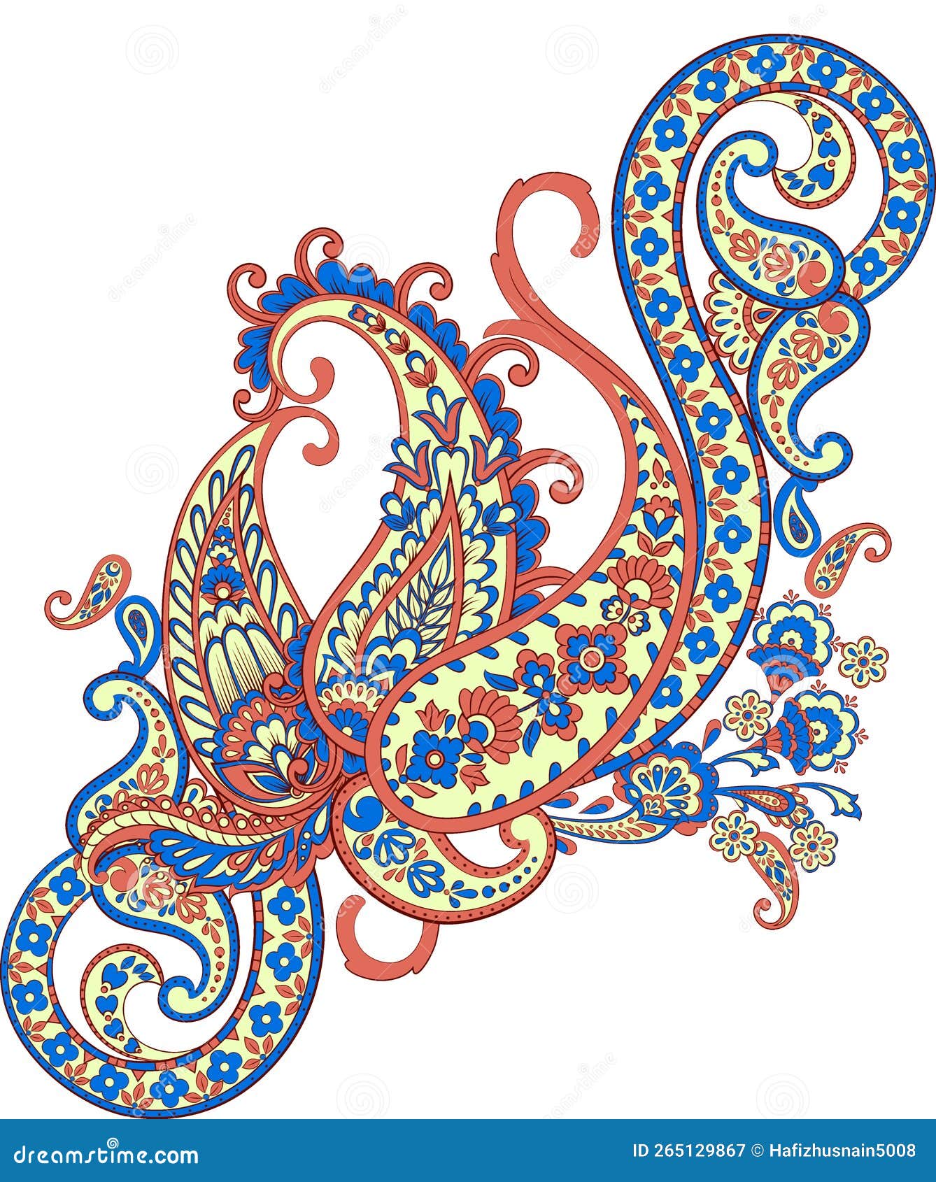 Seamless Ornamental Two Side Border Pattern with Geometric Paisley ...