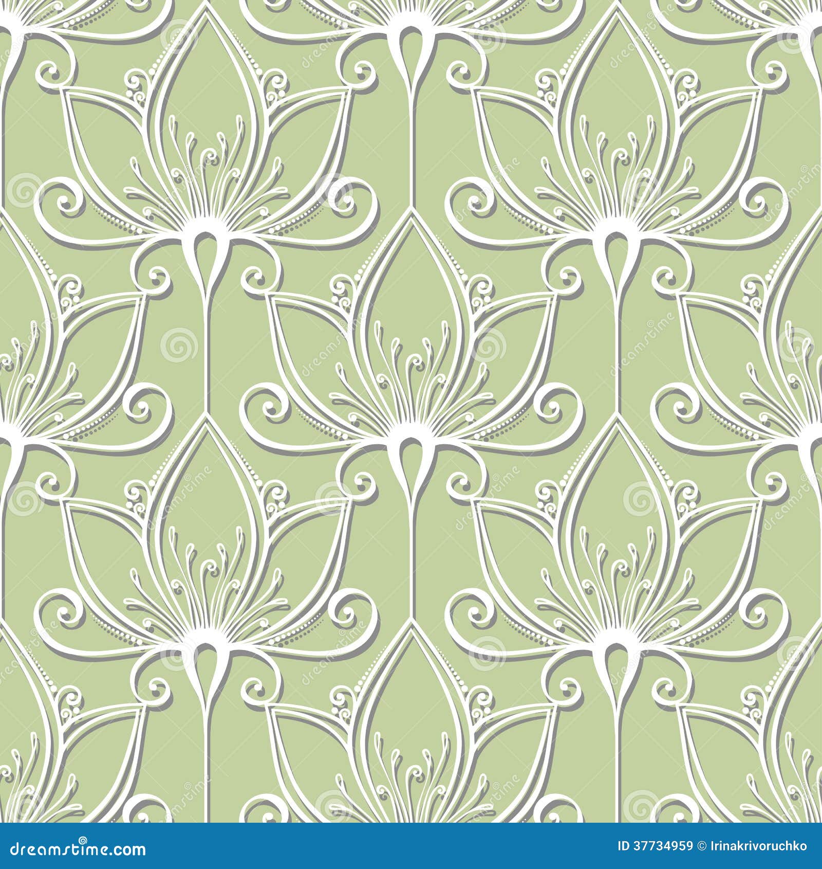 Seamless Ornate Floral Pattern Stock Vector - Illustration of series ...