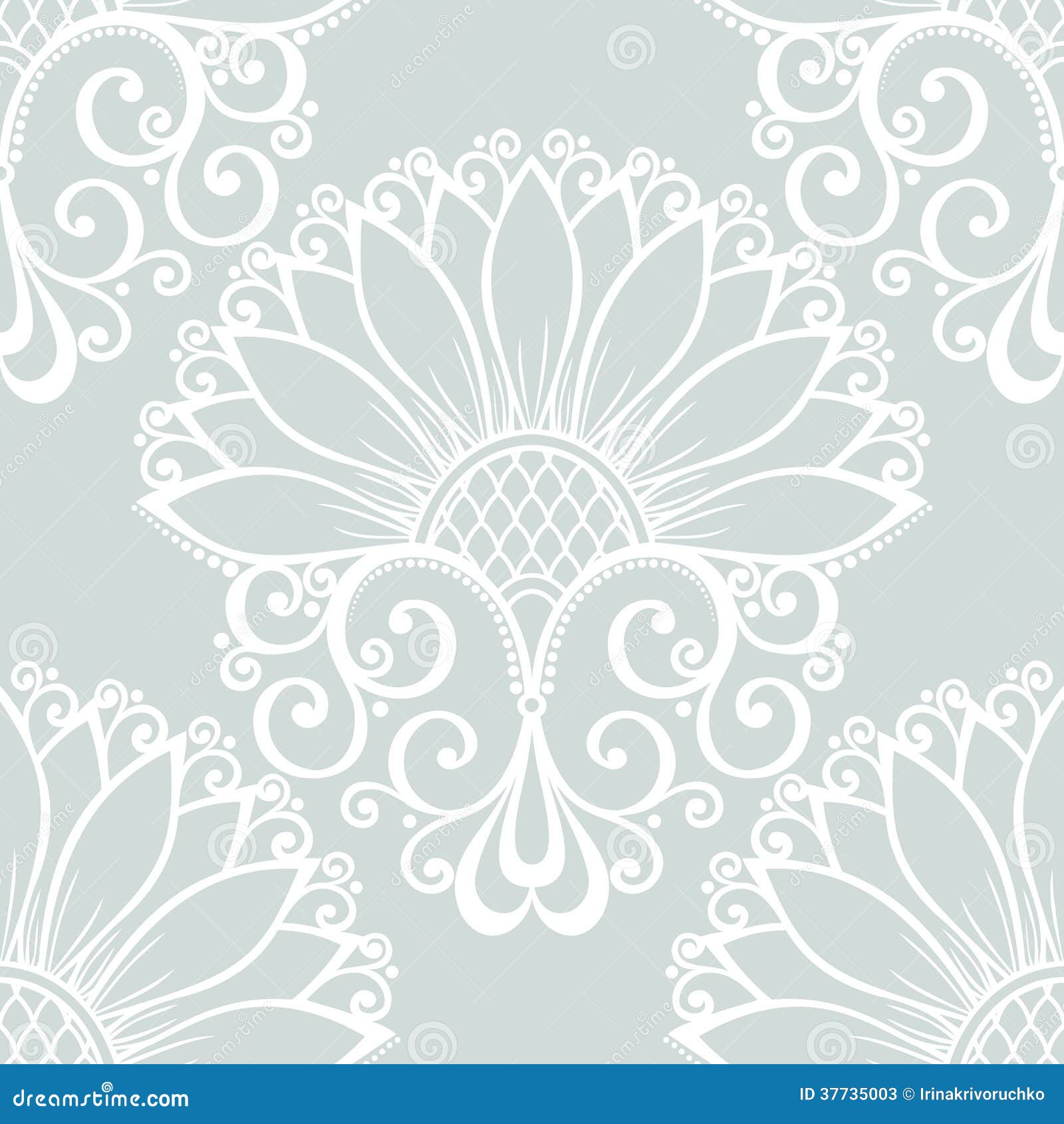 Seamless Ornate Floral Pattern Stock Vector - Illustration of ...