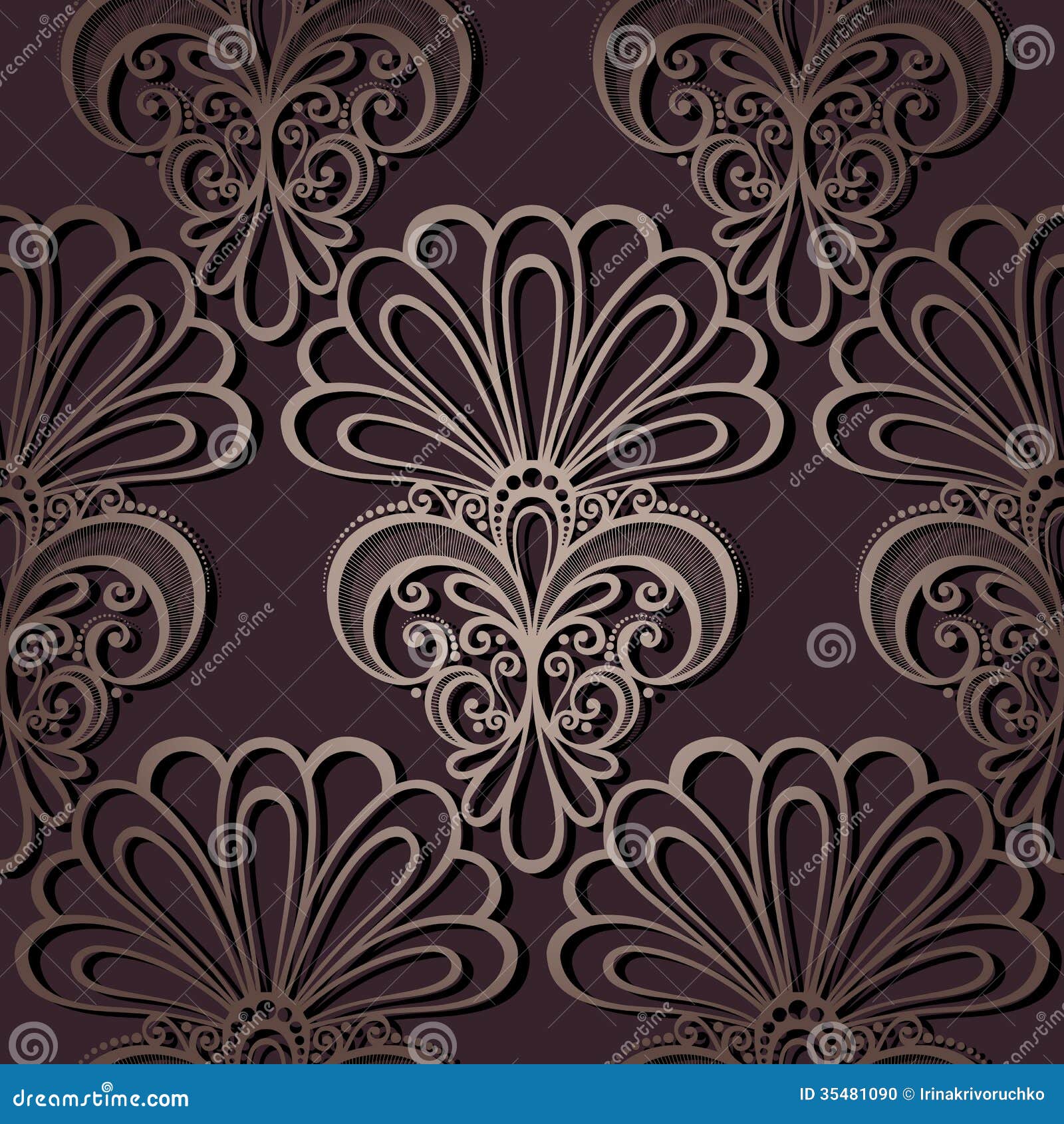 Seamless Ornate Floral Pattern Stock Vector - Illustration of ...