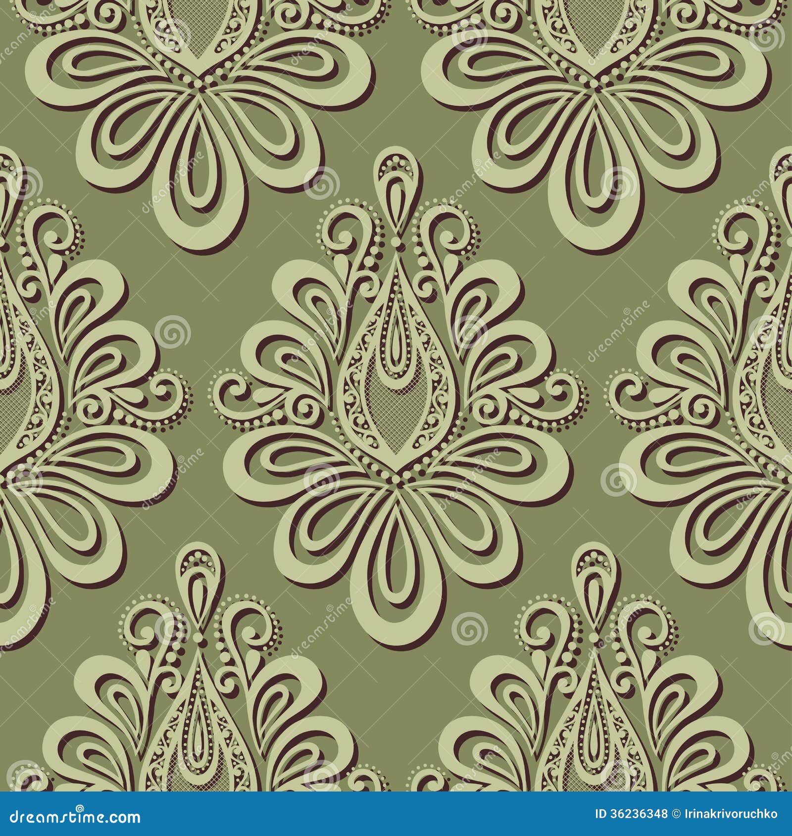 Seamless Ornate Floral Pattern Stock Vector - Illustration of curl ...