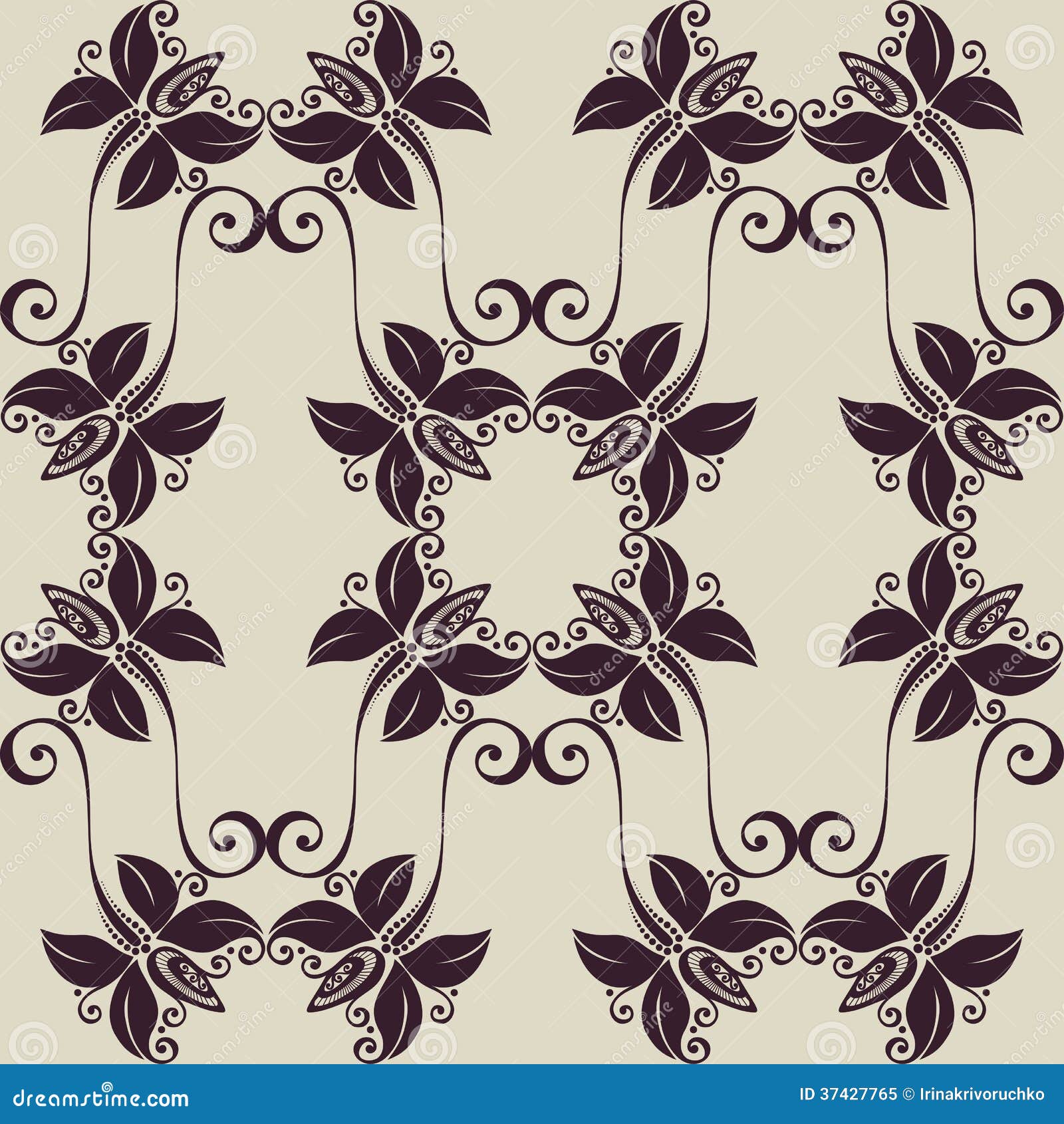 Seamless Ornate Floral Pattern Stock Vector - Illustration of design ...