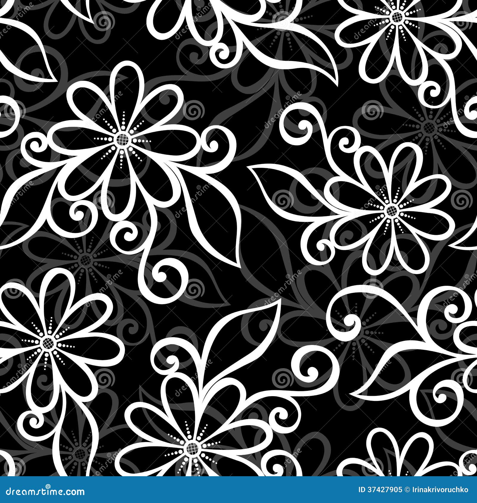 Seamless Ornate Floral Pattern Stock Vector - Illustration of doodle ...