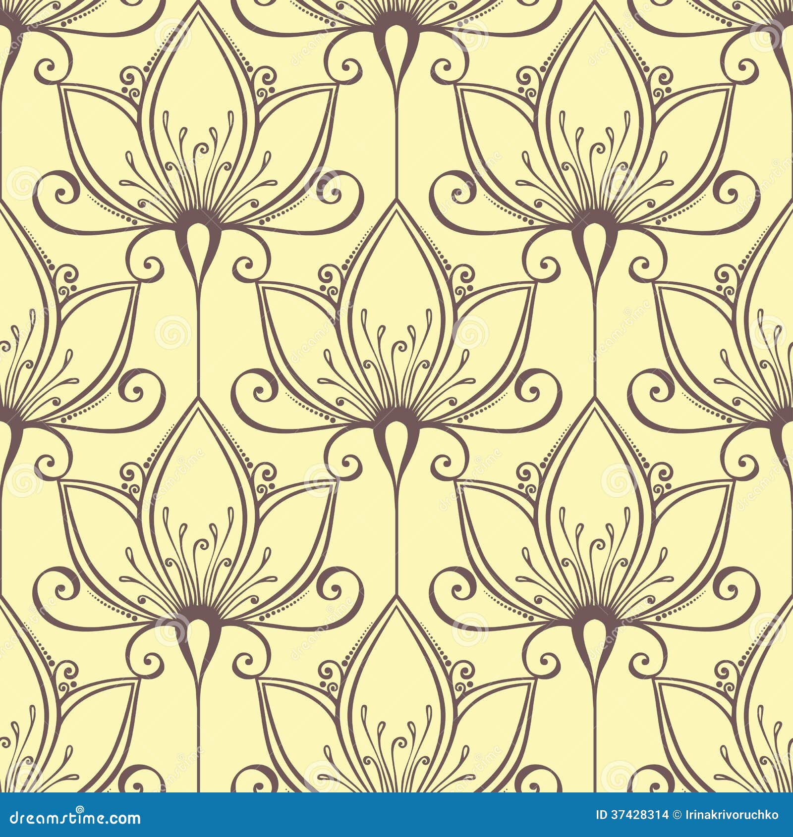 Seamless Ornate Floral Pattern Stock Vector - Illustration of ...
