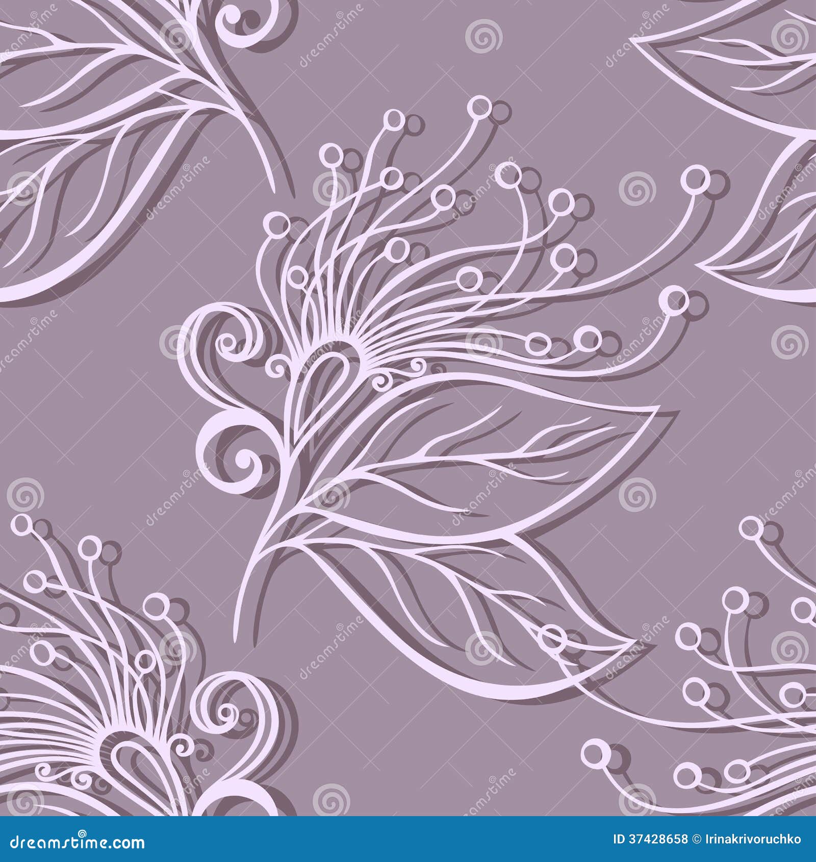 Seamless Ornate Floral Pattern Stock Vector - Illustration of fabric ...