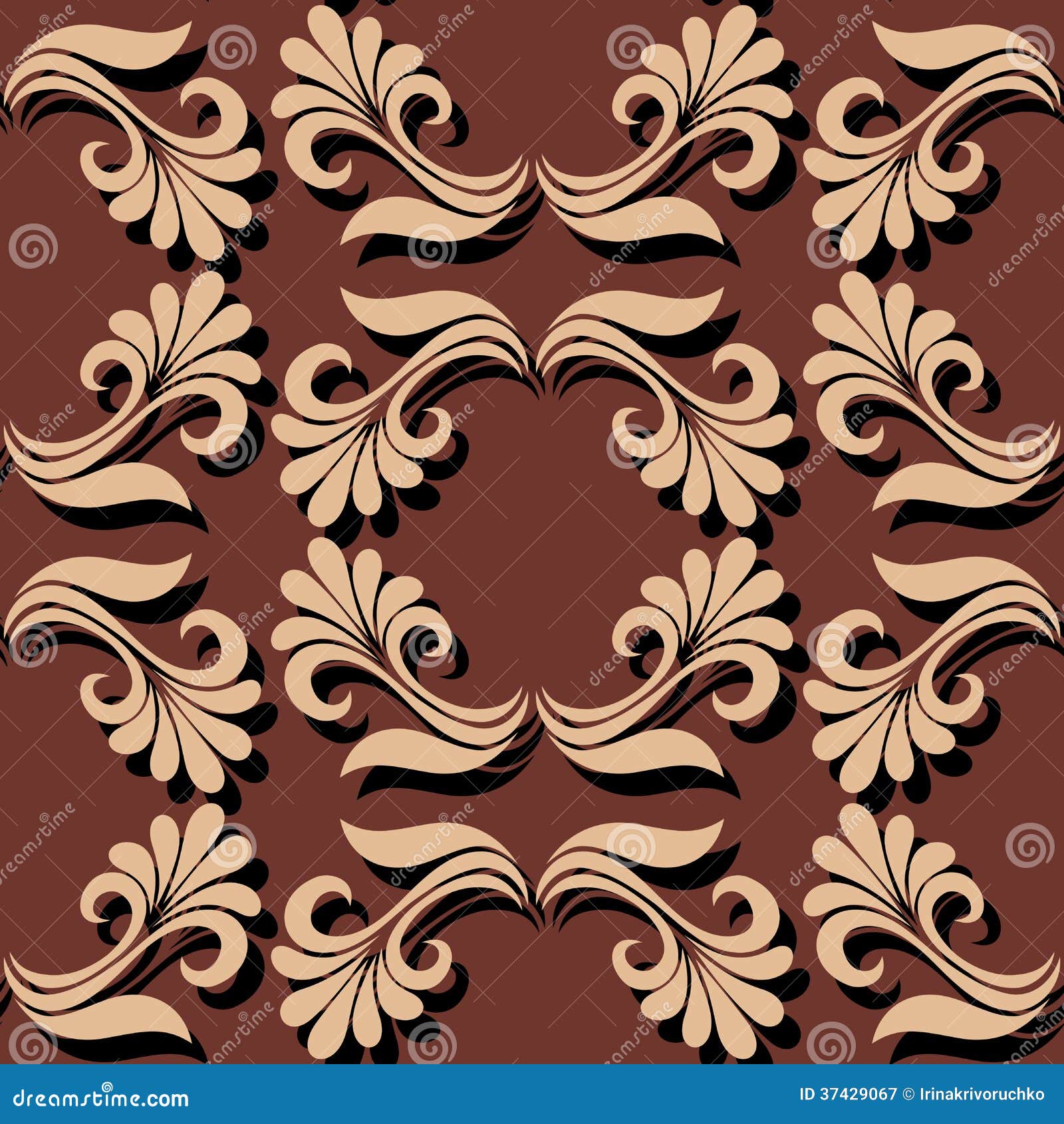 Seamless Ornate Floral Pattern Stock Vector - Illustration of flower ...