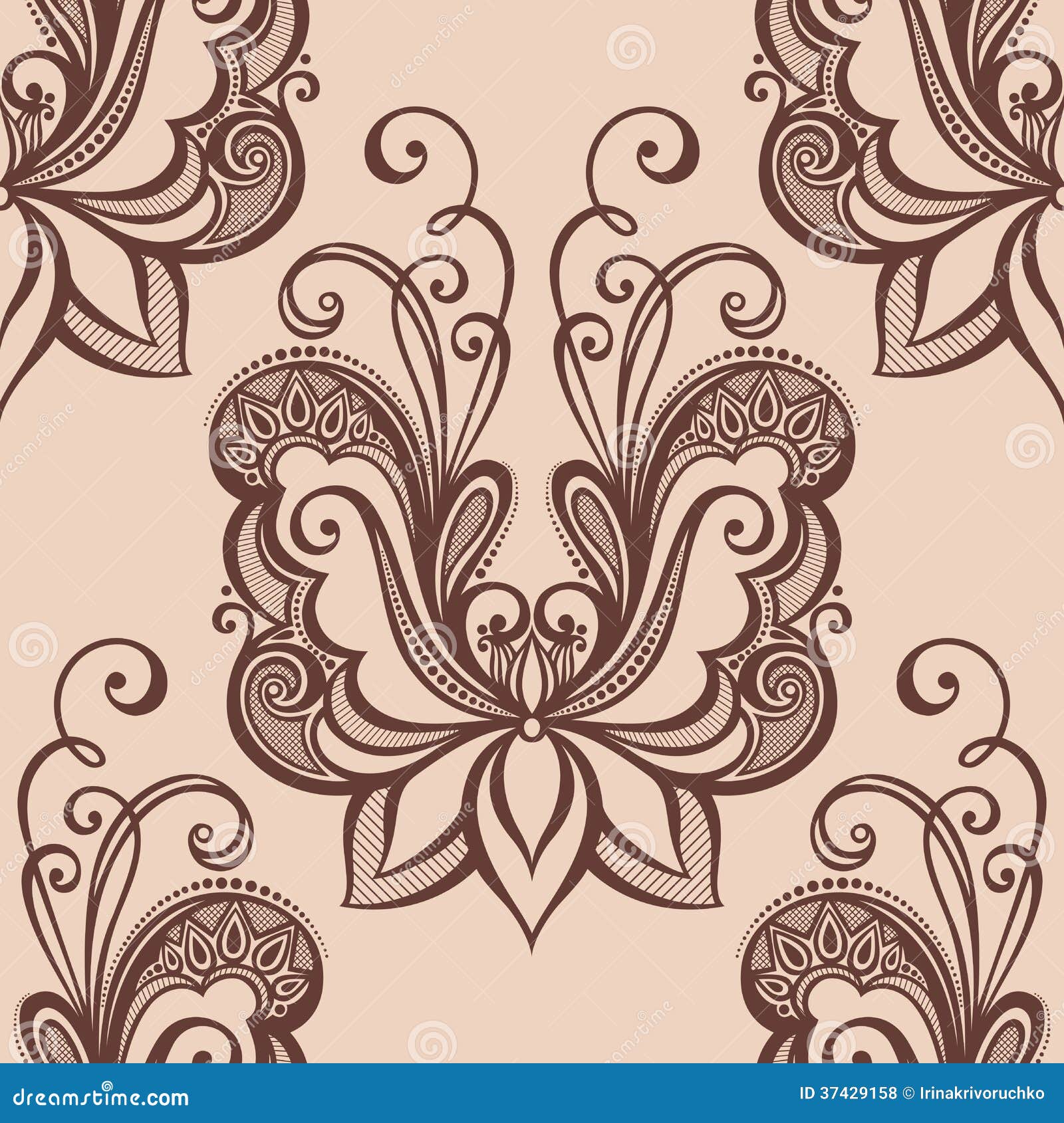 Seamless Ornate Floral Pattern Stock Vector - Illustration of card ...