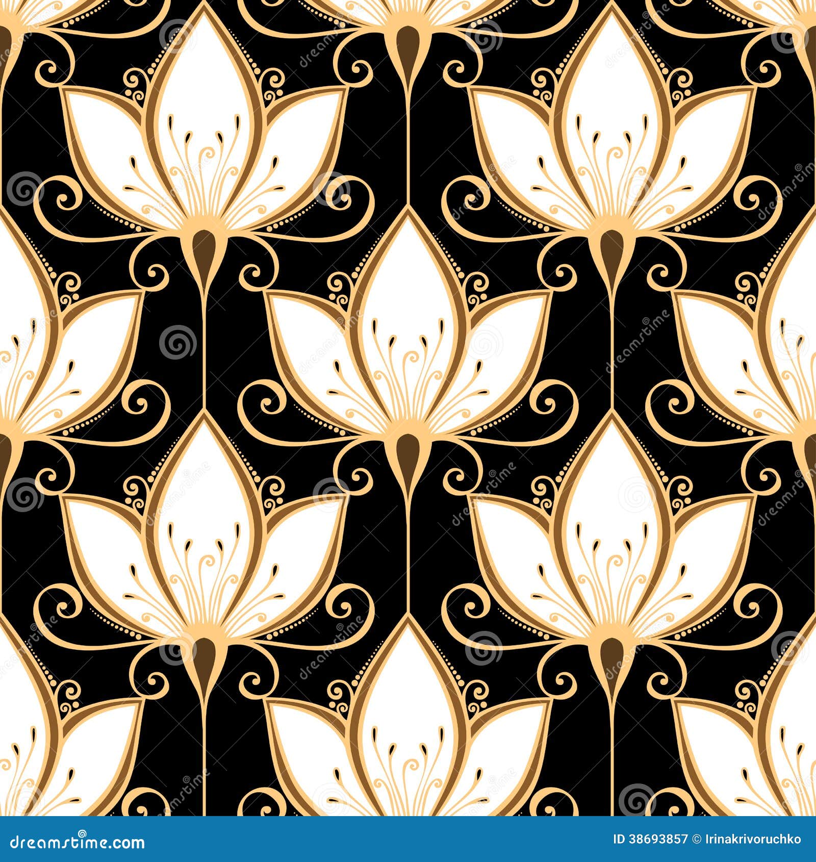 Seamless Ornate Floral Pattern Stock Vector - Illustration of ornate ...