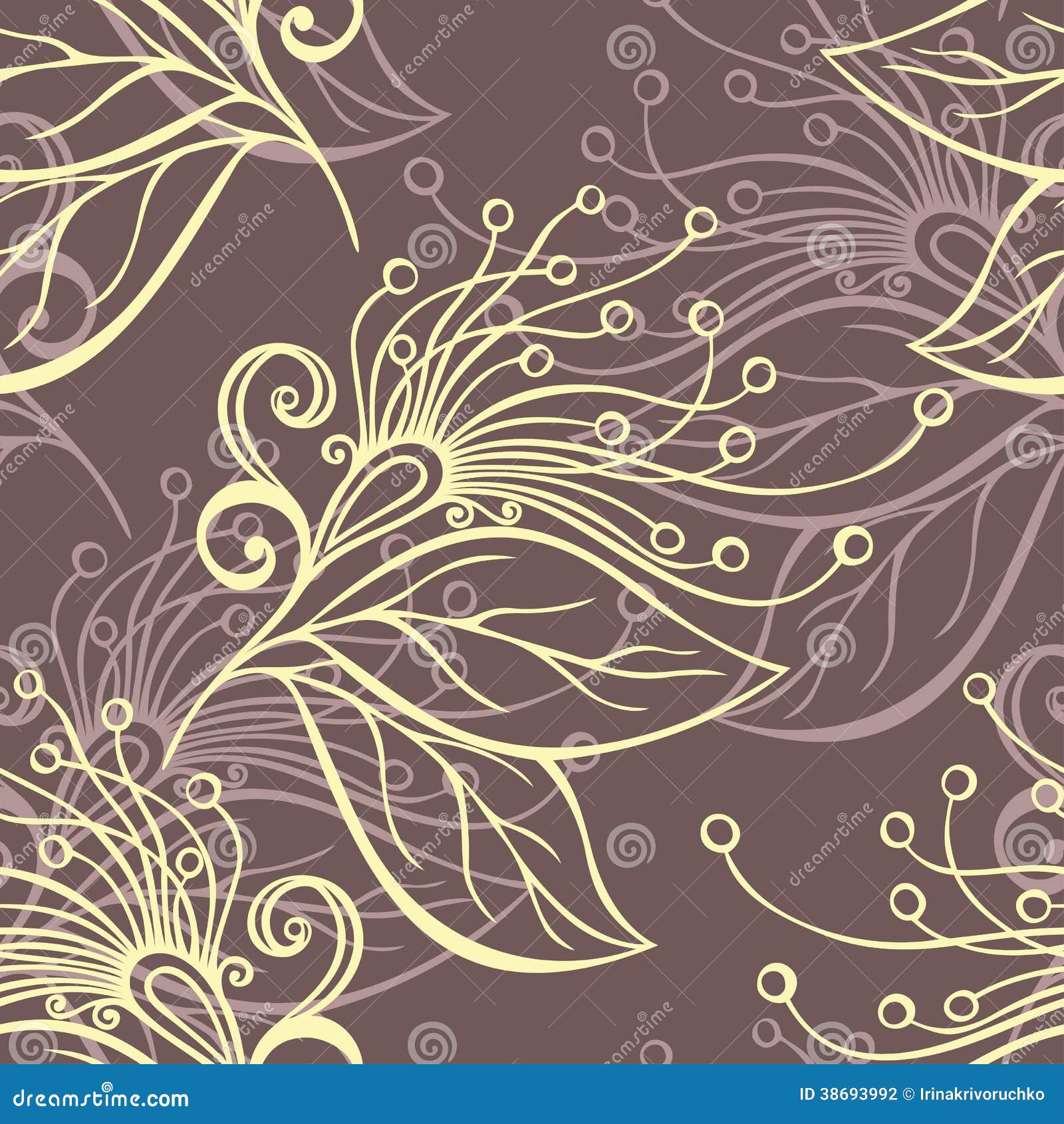 Seamless Ornate Floral Pattern Stock Vector - Illustration of flower ...