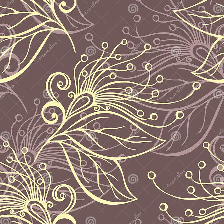 Seamless Ornate Floral Pattern Stock Vector - Illustration of flower ...