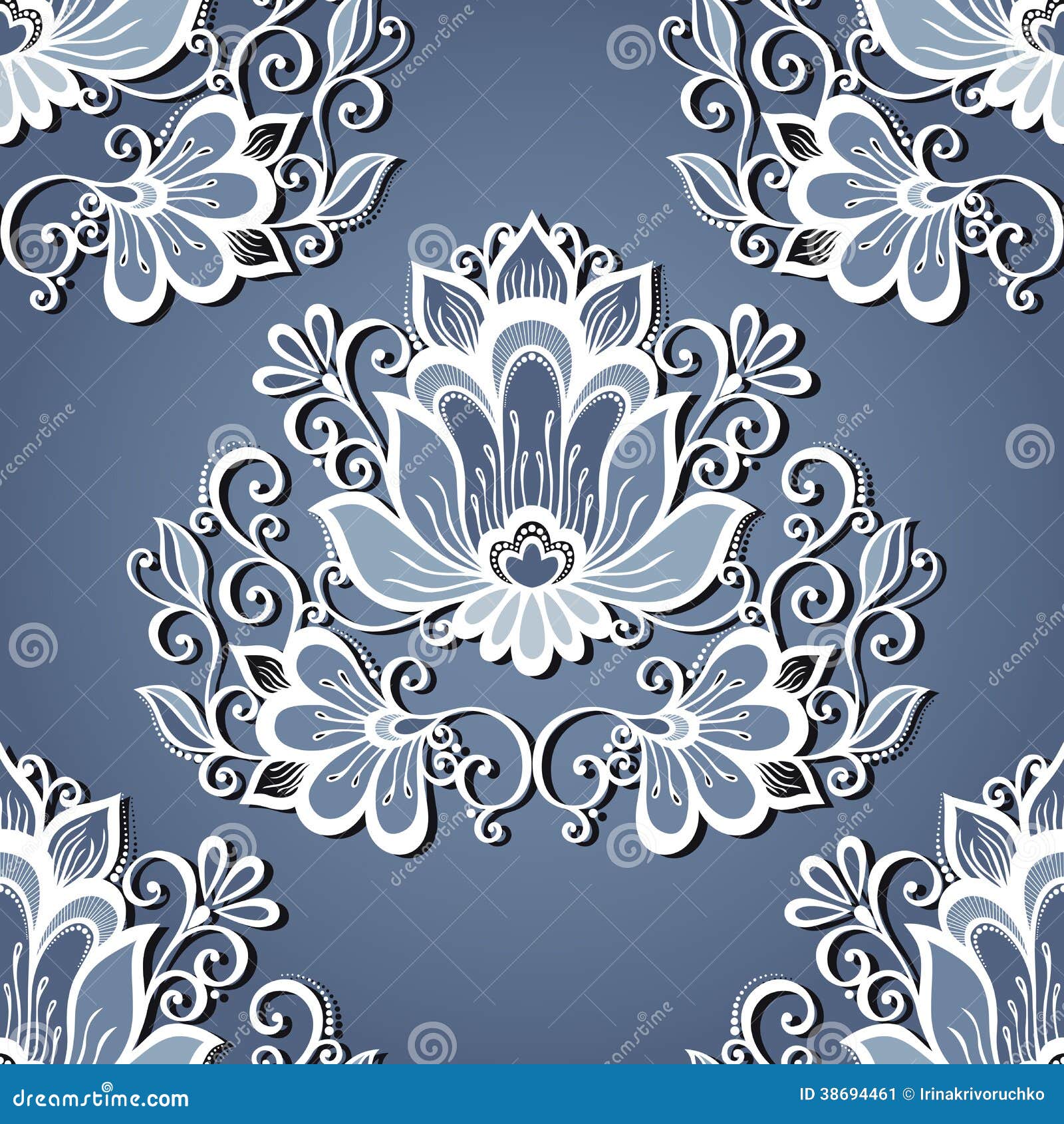 Seamless Ornate Floral Pattern Stock Vector - Illustration of gradient ...