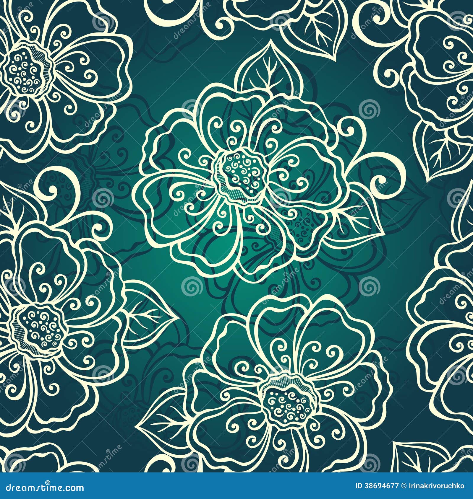 Seamless Ornate Floral Pattern Stock Vector - Illustration of scrapbook ...