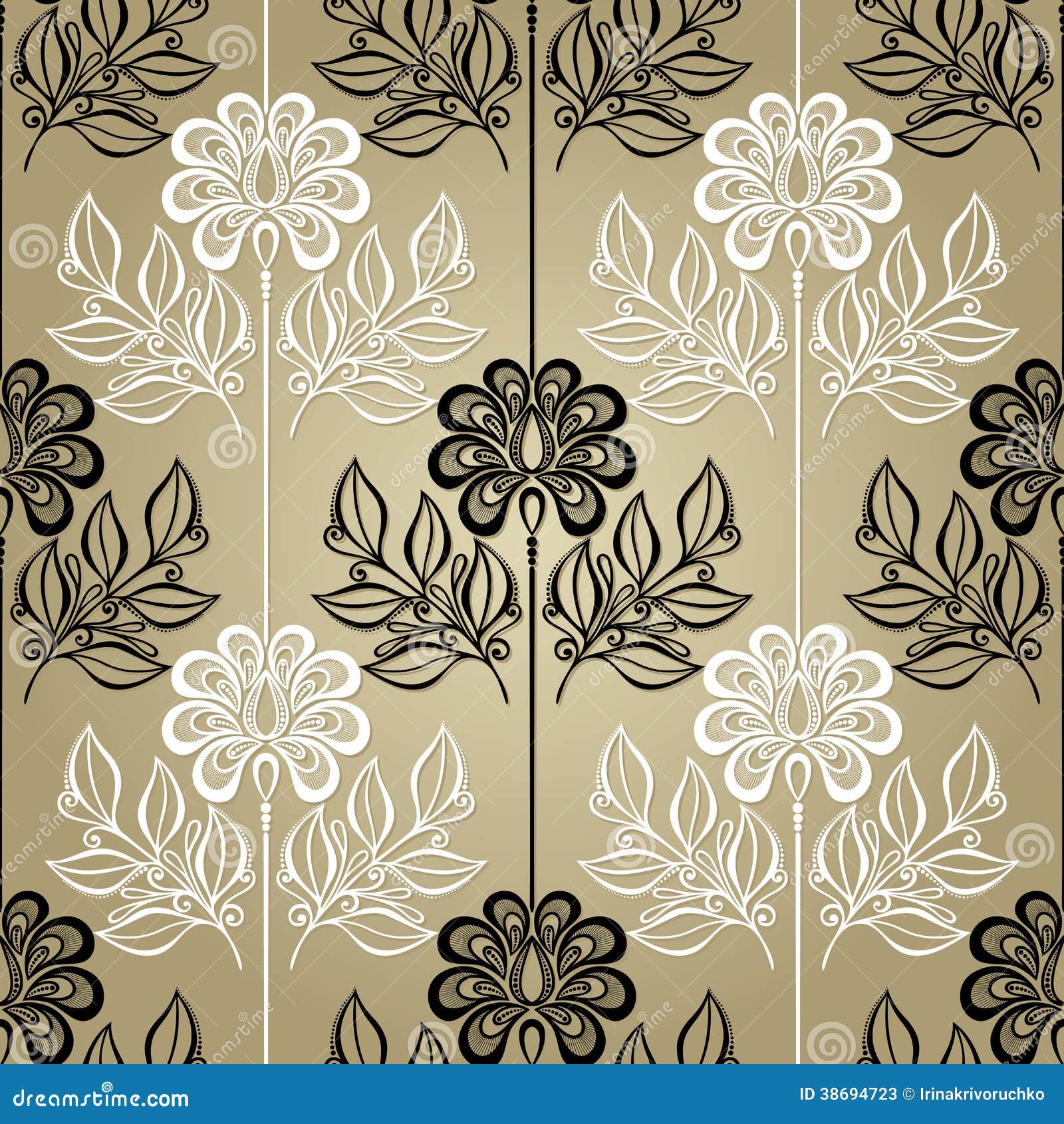 Seamless Ornate Floral Pattern Stock Vector - Illustration of ...