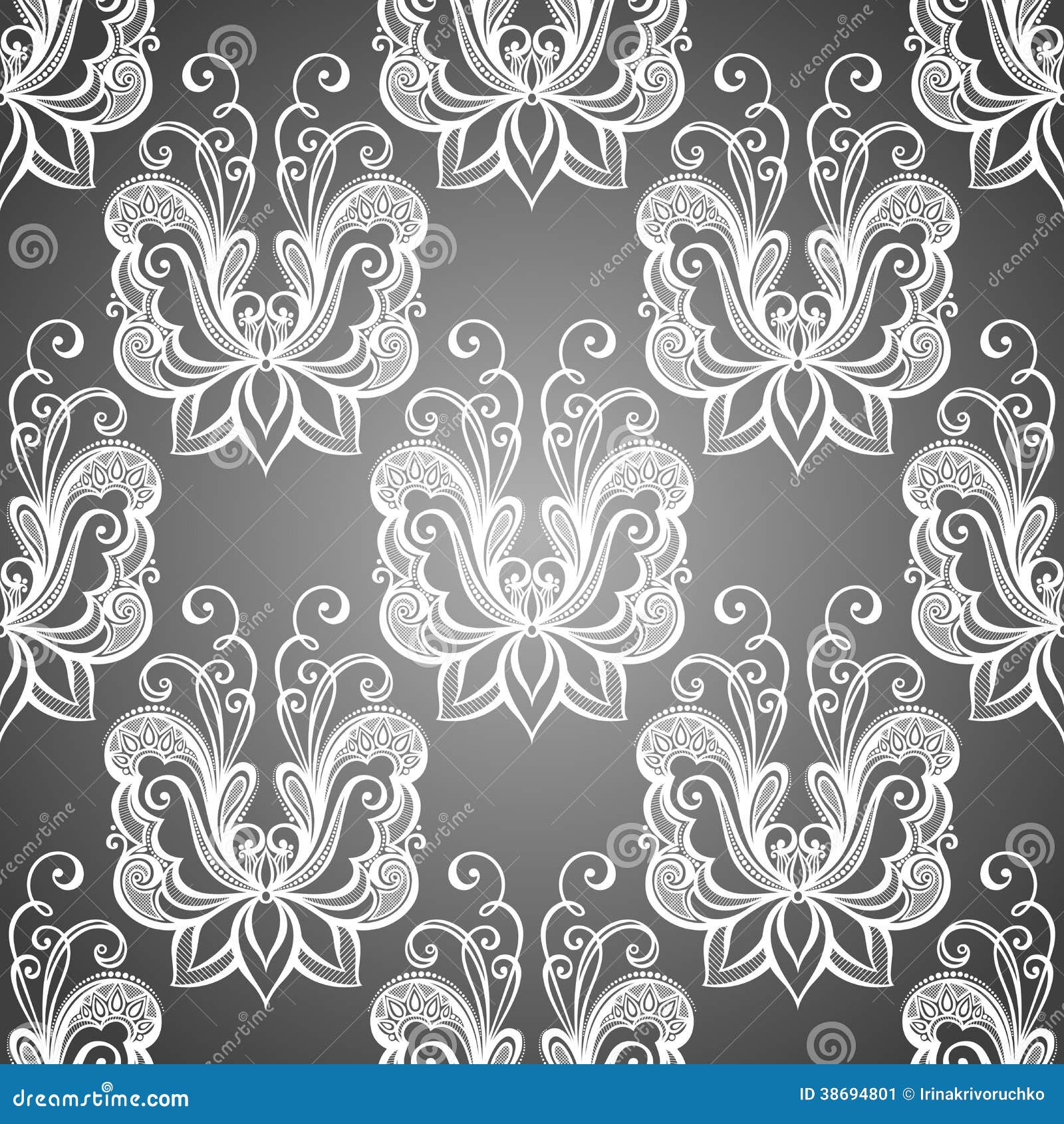 Seamless Ornate Floral Pattern Stock Vector - Illustration of ...