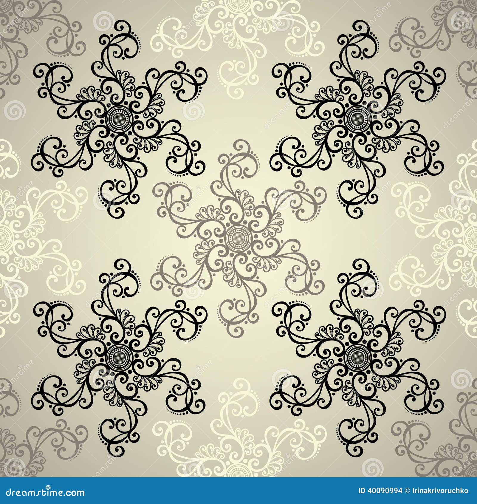 Seamless Ornate Pattern (Vector) Stock Vector - Illustration of line ...