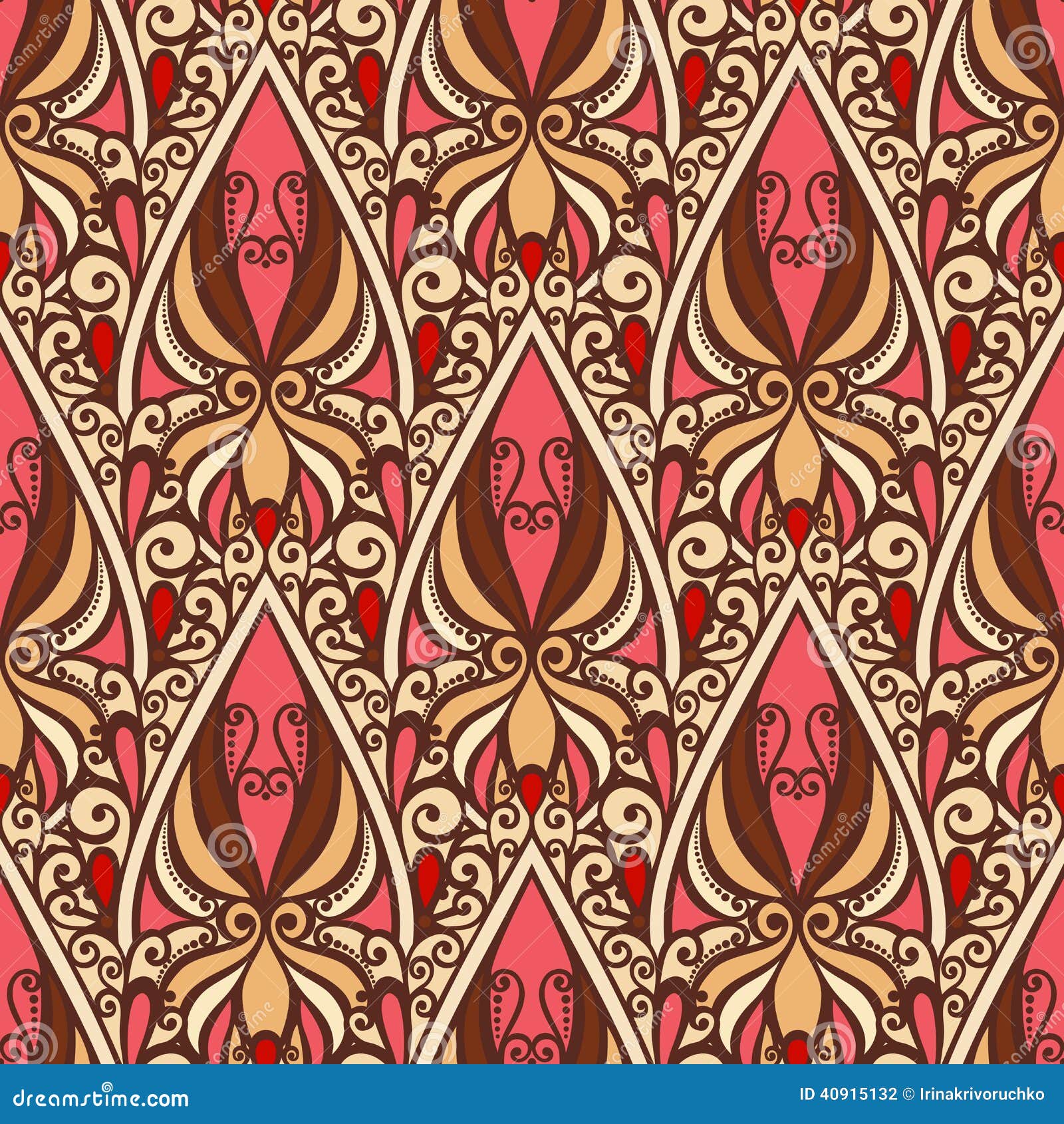 Seamless Ornate Pattern (Vector) Stock Vector - Illustration of ...