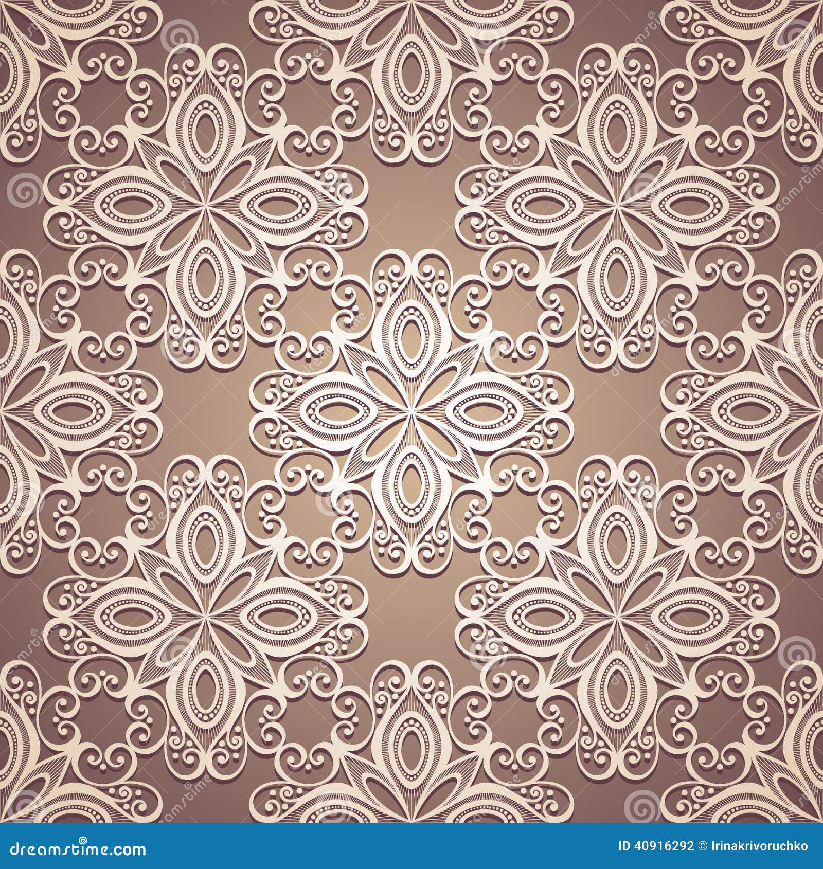 Seamless Ornate Pattern (Vector) Stock Vector - Illustration of colored ...