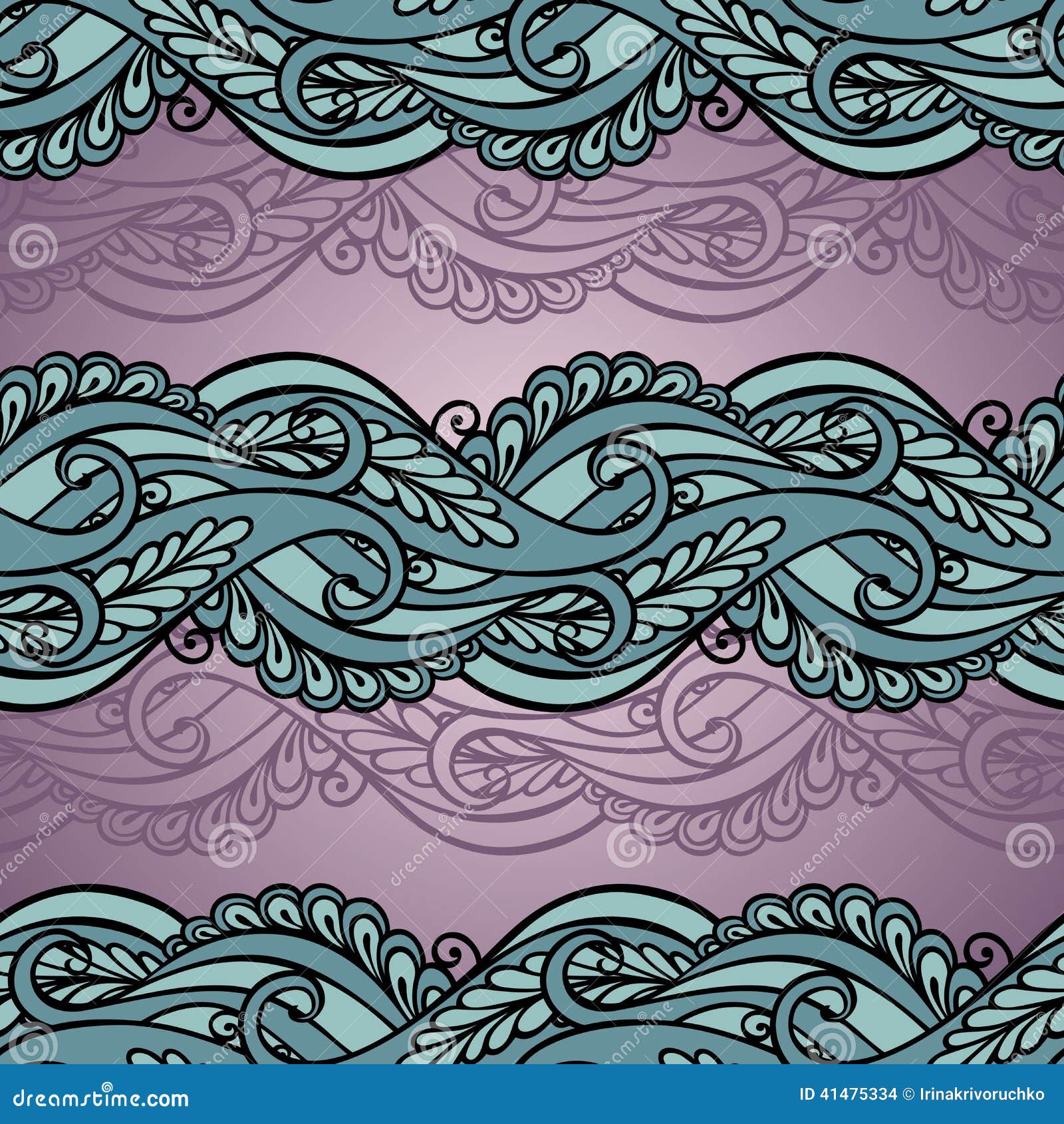 Seamless Ornate Pattern (Vector) Stock Vector - Illustration of colored ...