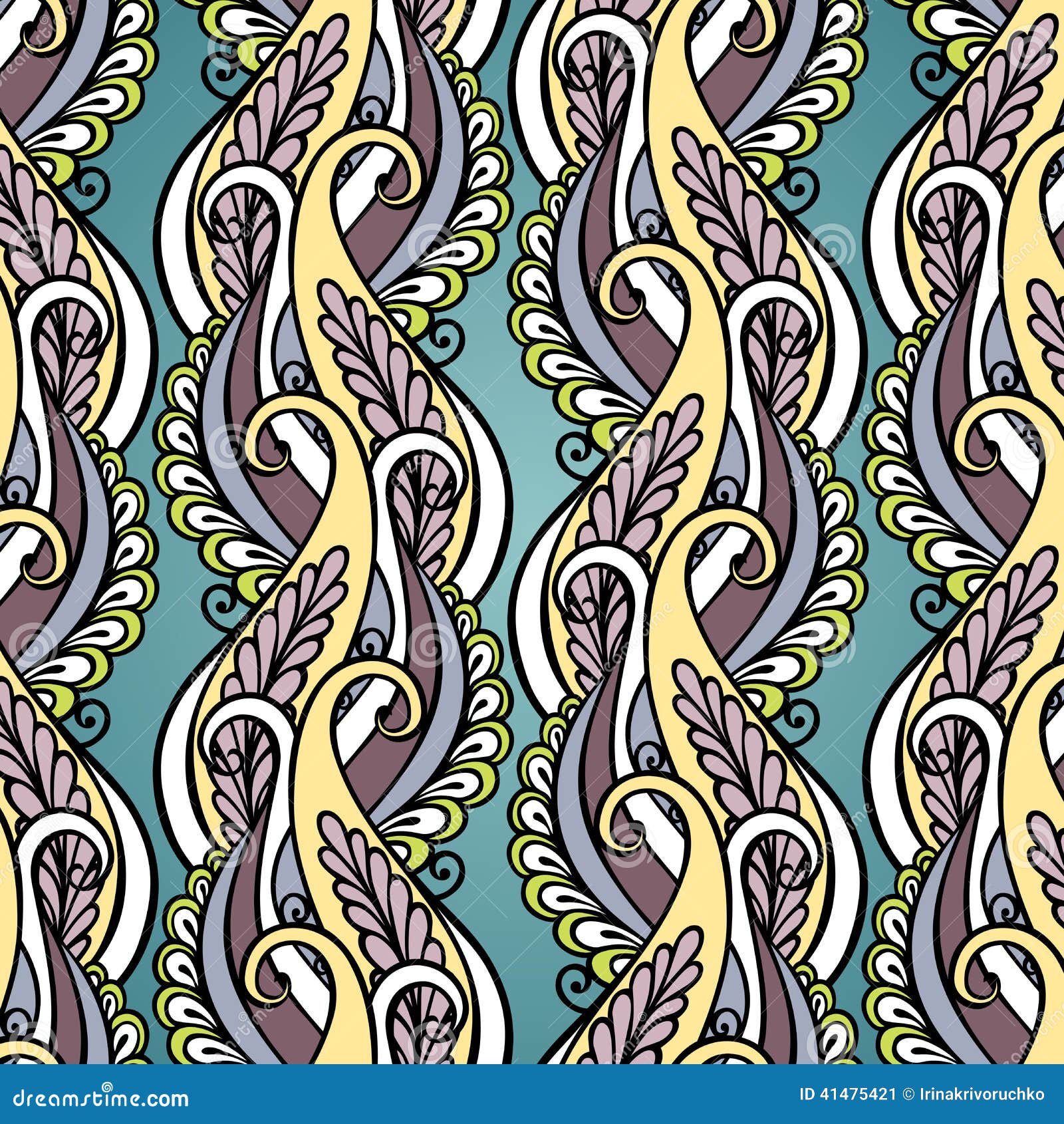 Seamless Ornate Pattern (Vector) Stock Vector - Illustration of fabric ...