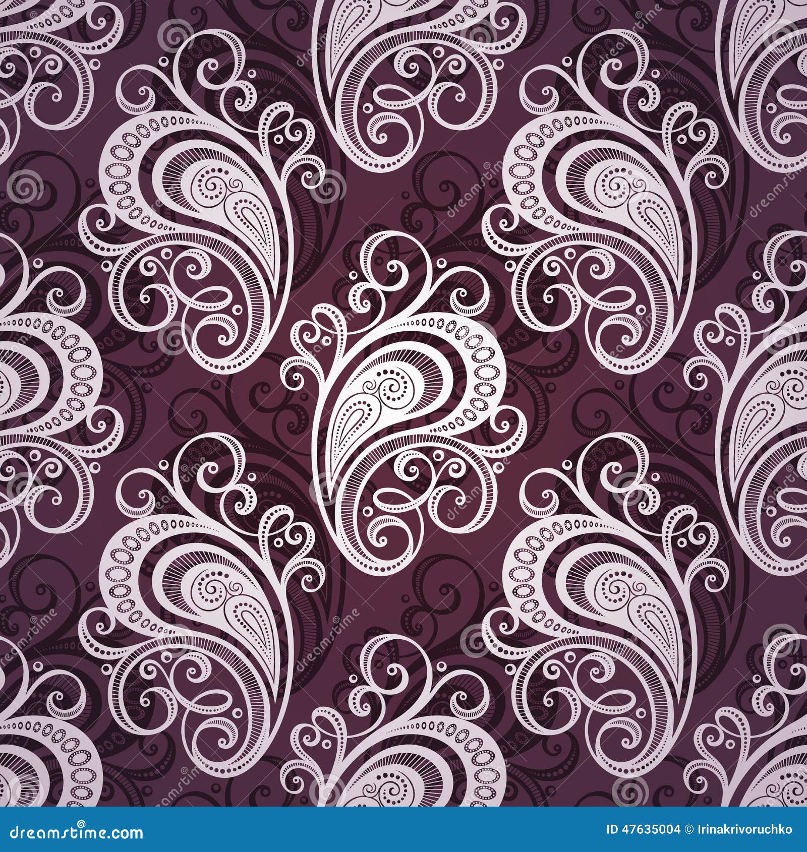 Seamless Ornate Pattern (Vector) Stock Vector - Illustration of doodle ...