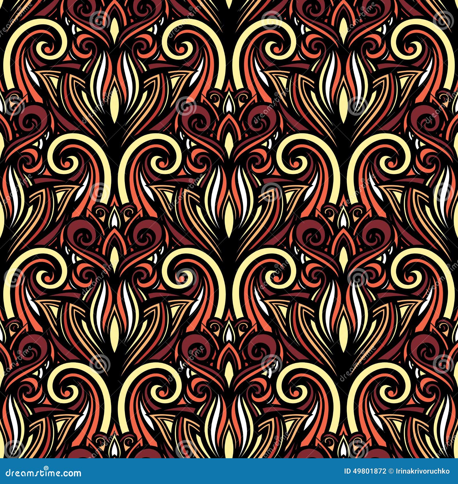 Seamless Ornate Pattern (Vector) Stock Vector - Illustration of ...