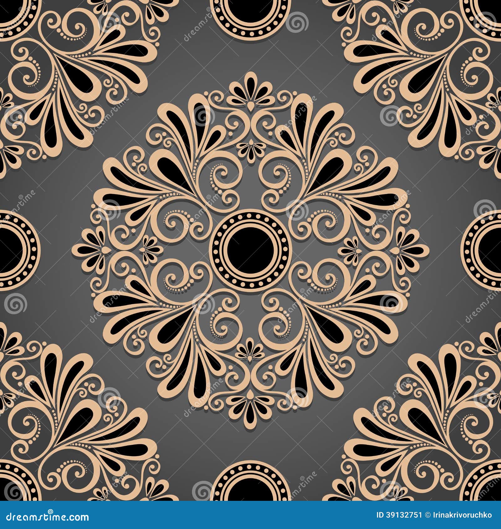 Seamless Ornate Pattern (Vector) Stock Vector - Illustration of paper ...