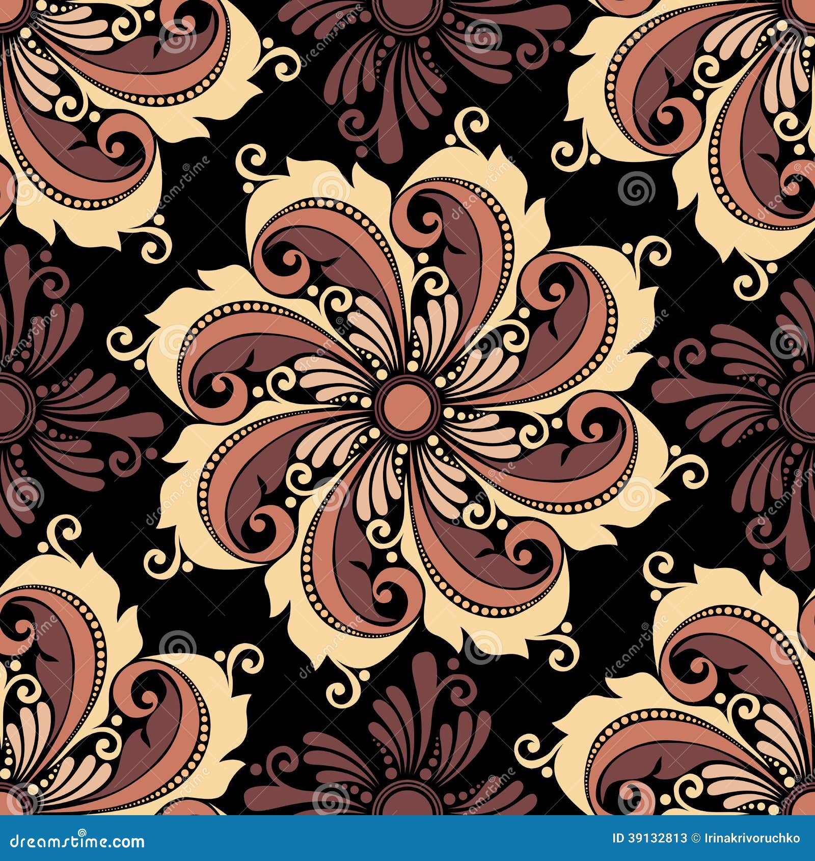 Seamless Ornate Pattern (Vector) Stock Vector - Illustration of lace ...