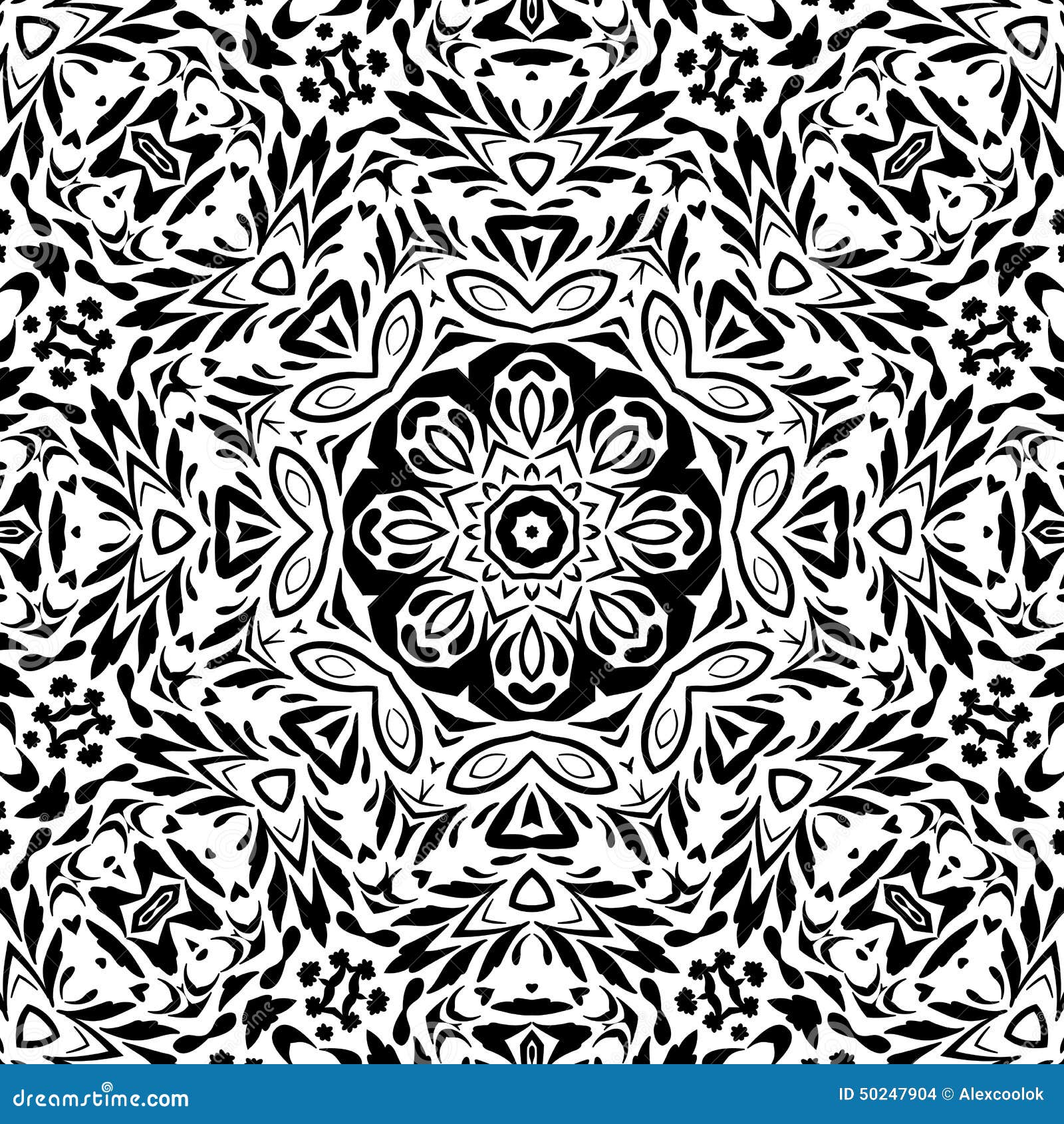 Seamless Outline Floral Pattern Stock Vector - Illustration of figure ...