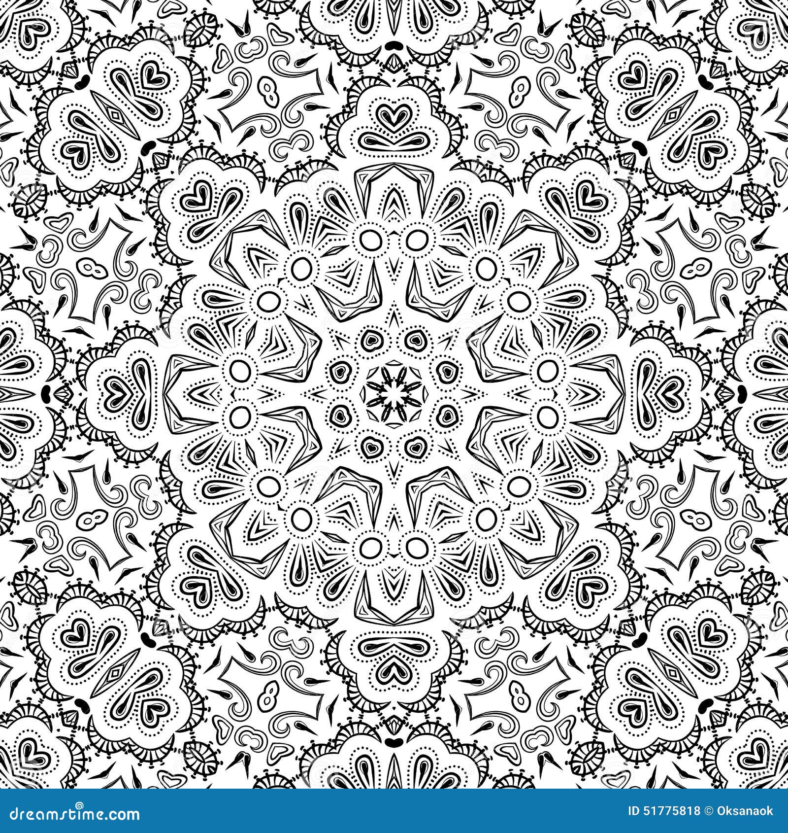 Seamless Outline Floral Pattern Stock Vector - Illustration of flowery ...