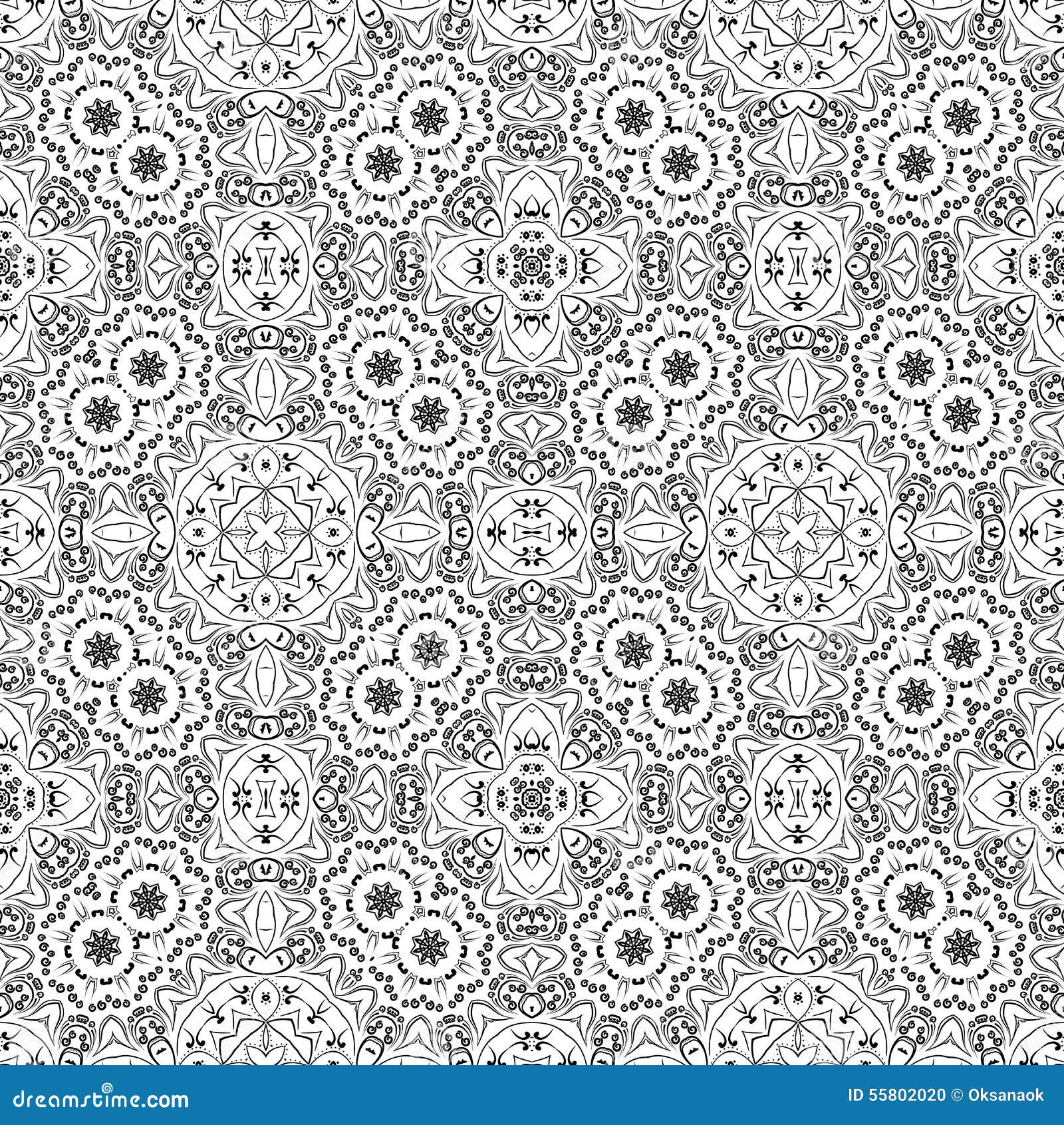 Seamless Outline Floral Pattern Stock Vector - Illustration of fashion ...