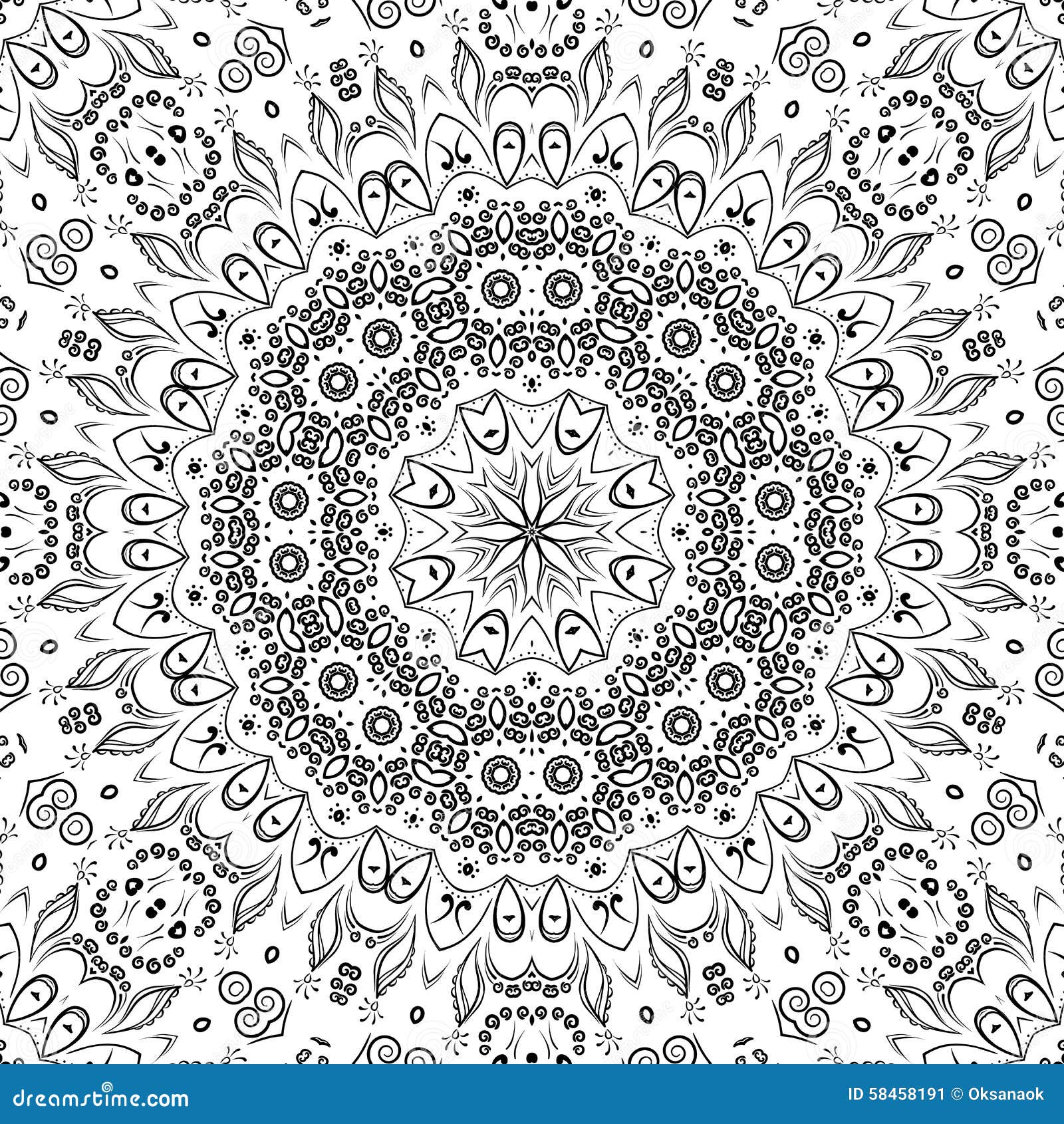 Seamless Outline Floral Pattern Stock Vector - Illustration of outline ...