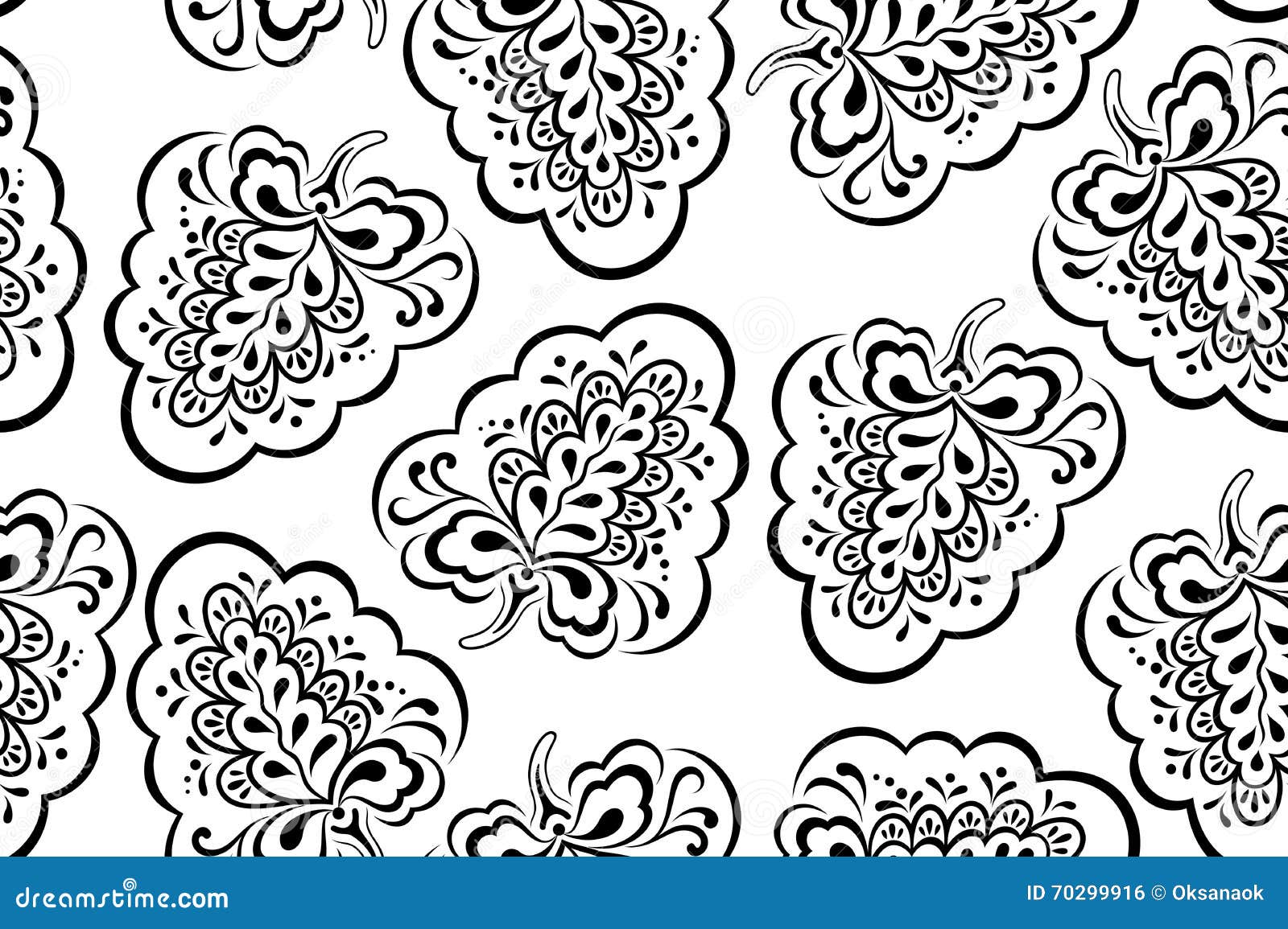 Seamless Outline Floral Pattern Stock Vector - Illustration of cutout ...