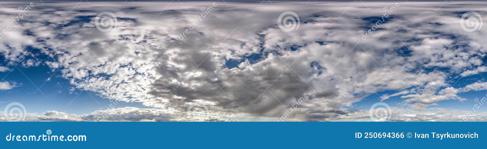 Seamless Overcast Blue Sky Hdri Panorama 360 Degrees Angle View with ...