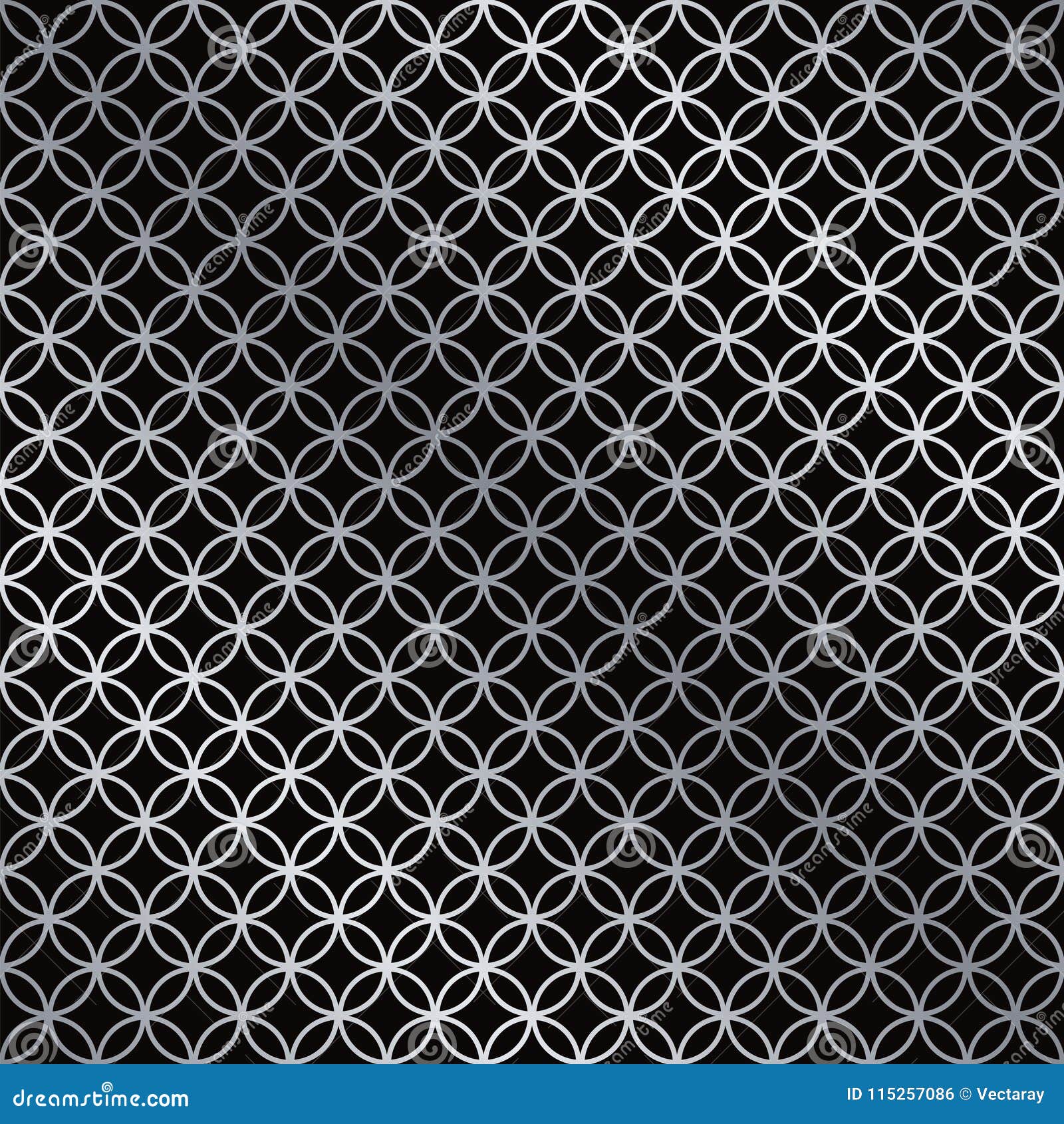 Seamless Overlapping Circle Pattern in Silver and Black. Stock ...