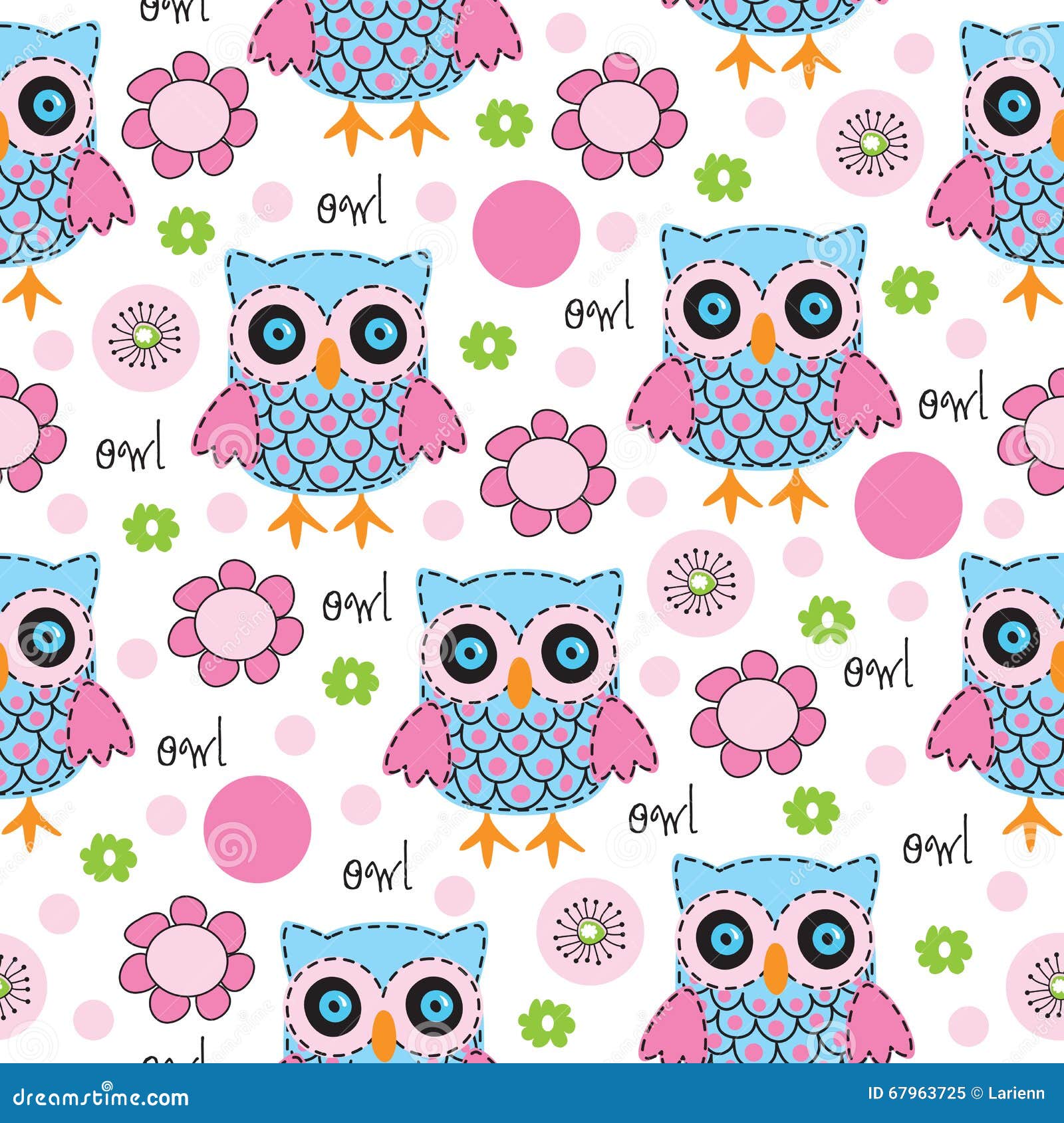 Seamless Owl Pattern Vector Illustration Stock Vector - Illustration of ...