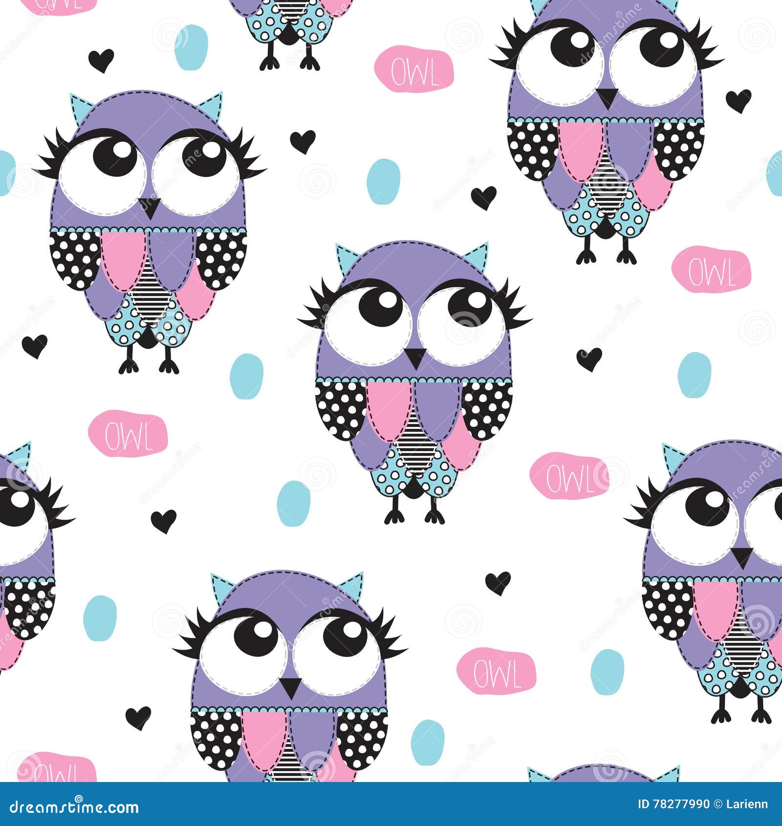 Seamless Owl Pattern Vector Illustration Stock Vector - Illustration of ...