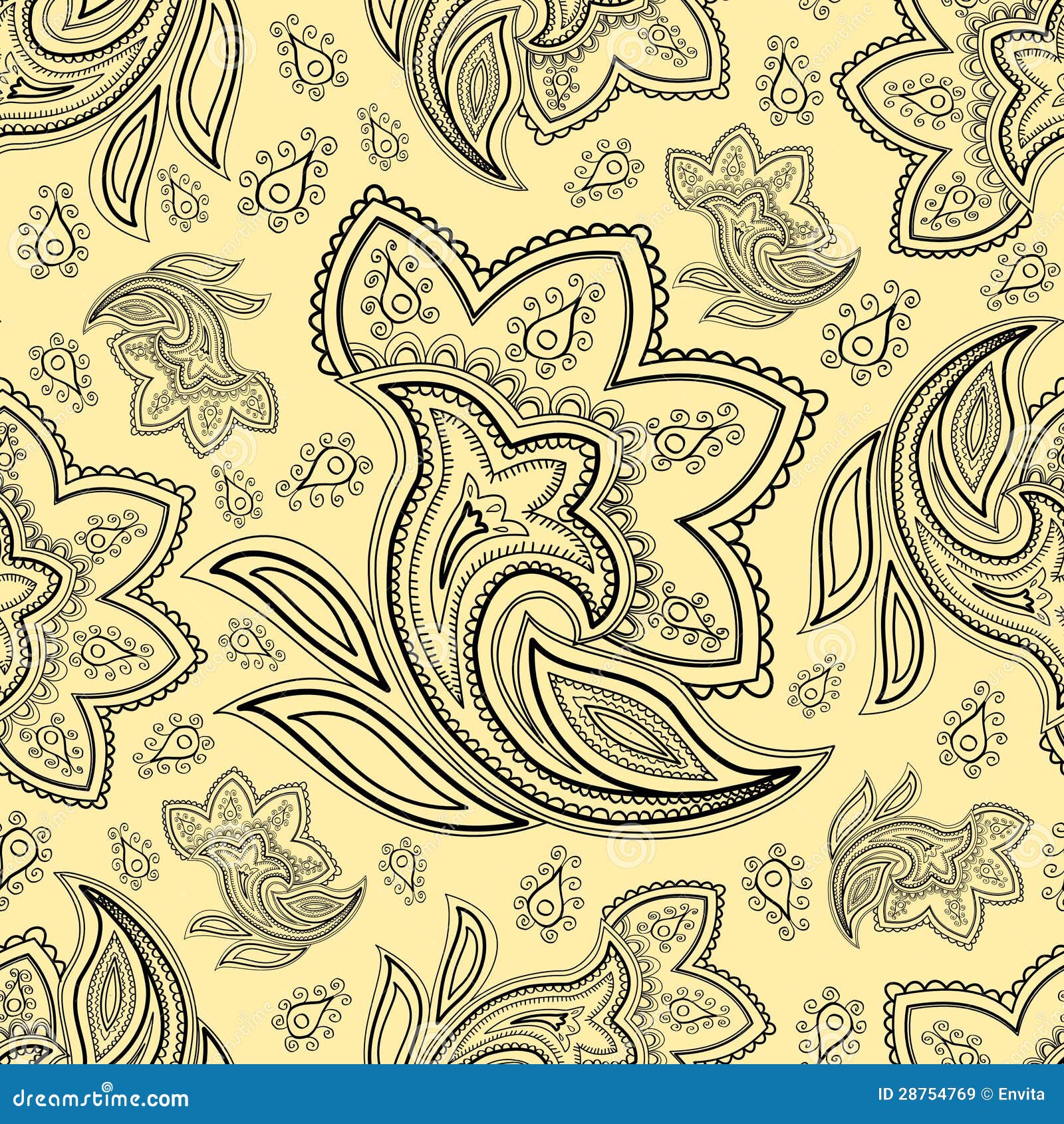 Seamless paisely pattern stock illustration. Illustration of decorative ...