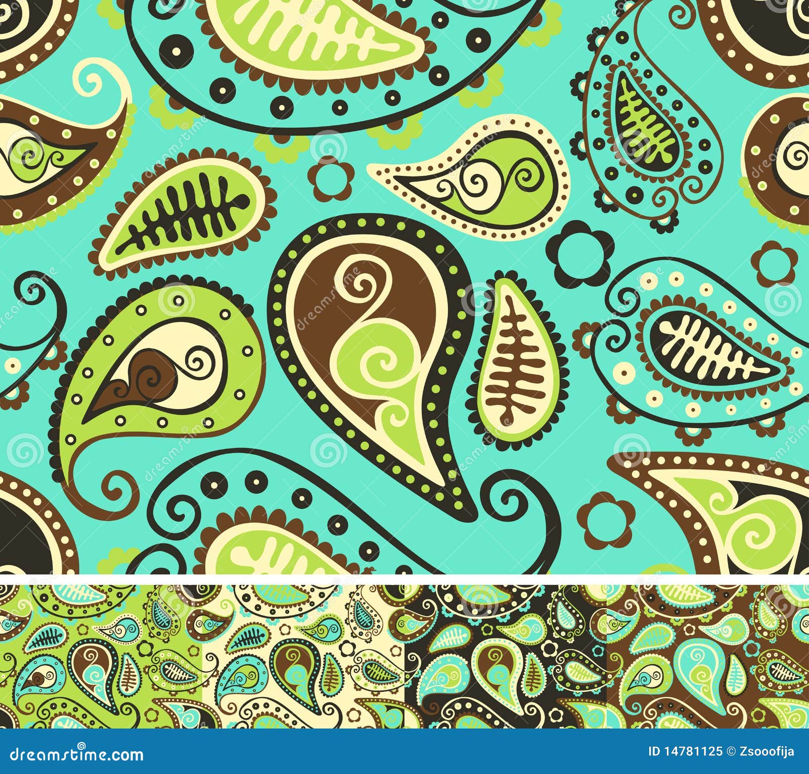 Seamless paisley stock vector. Illustration of floral - 14781125