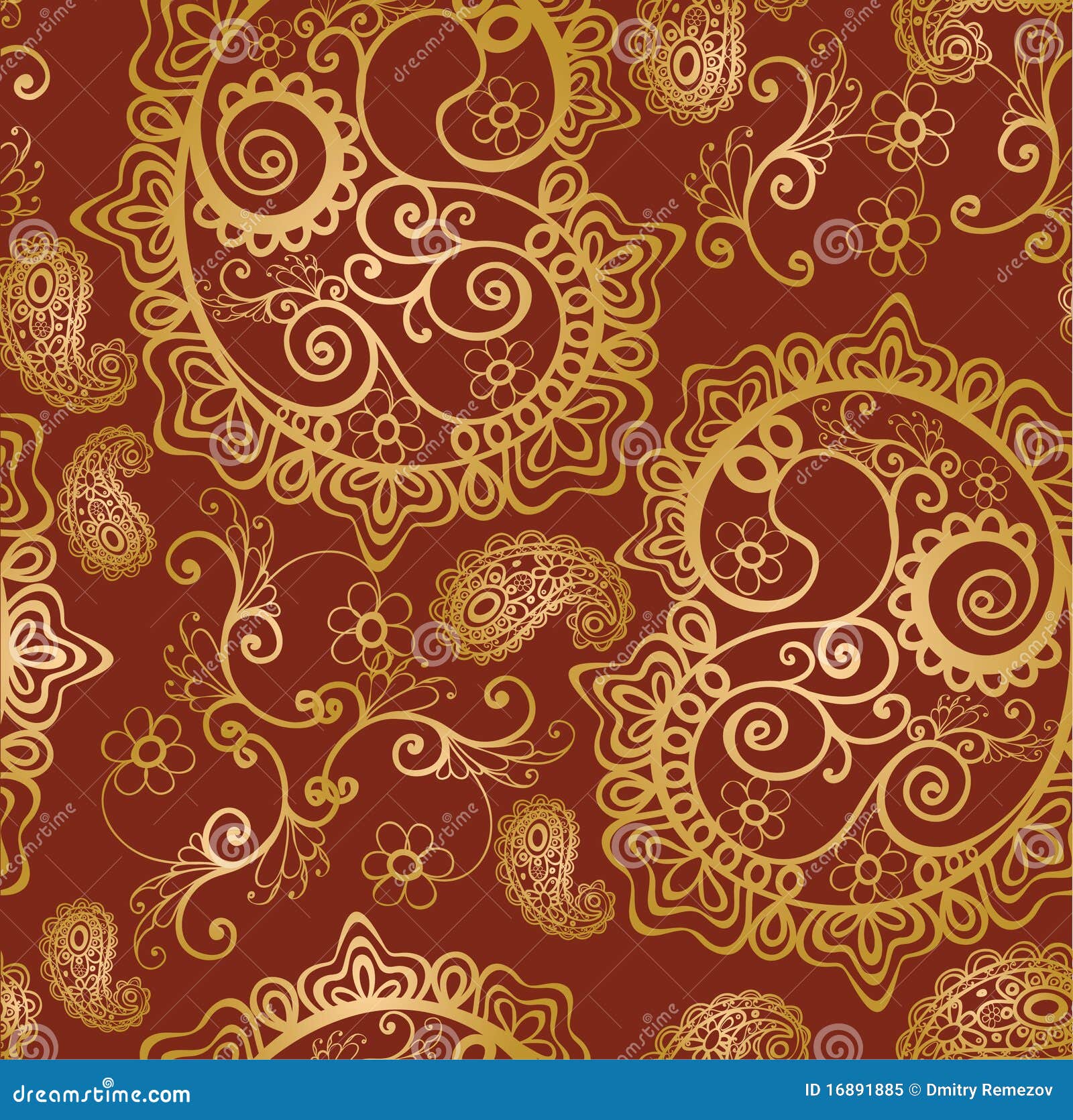 Seamless Paisley Background Cartoon Vector | CartoonDealer.com #16891885