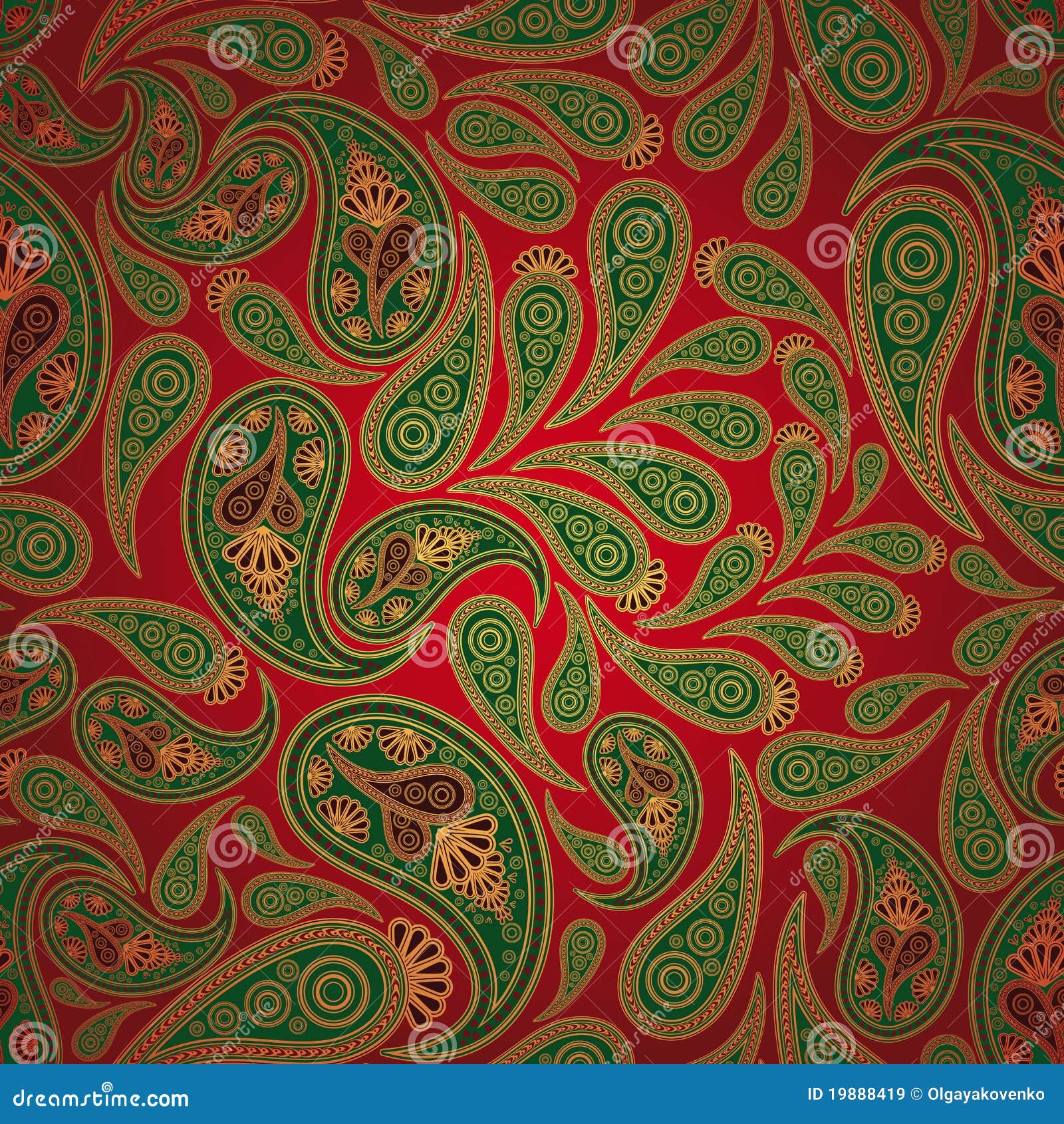 Seamless Paisley Background Cartoon Vector | CartoonDealer.com #19888419