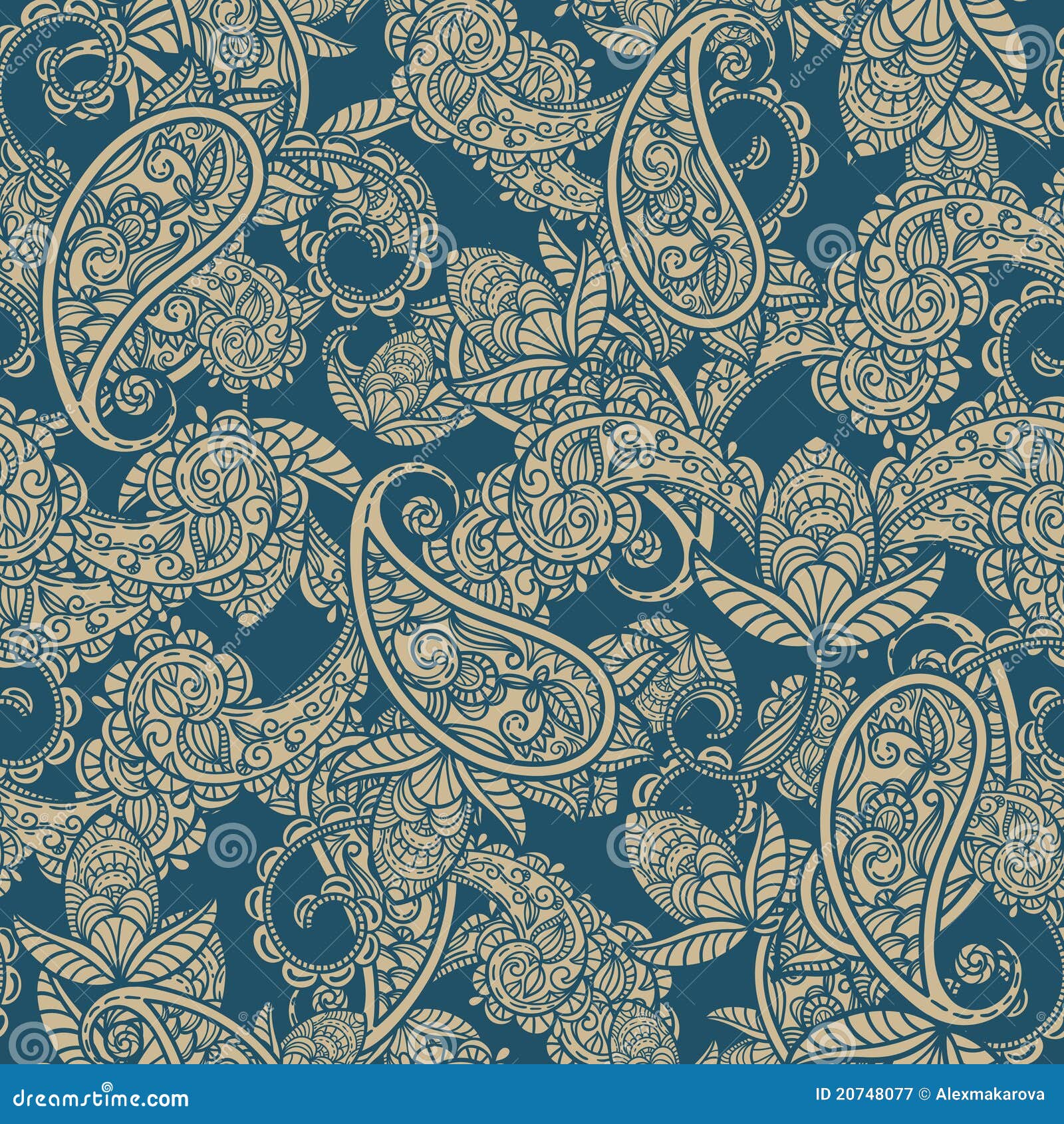 Seamless Paisley Background Stock Vector - Illustration of paisley ...