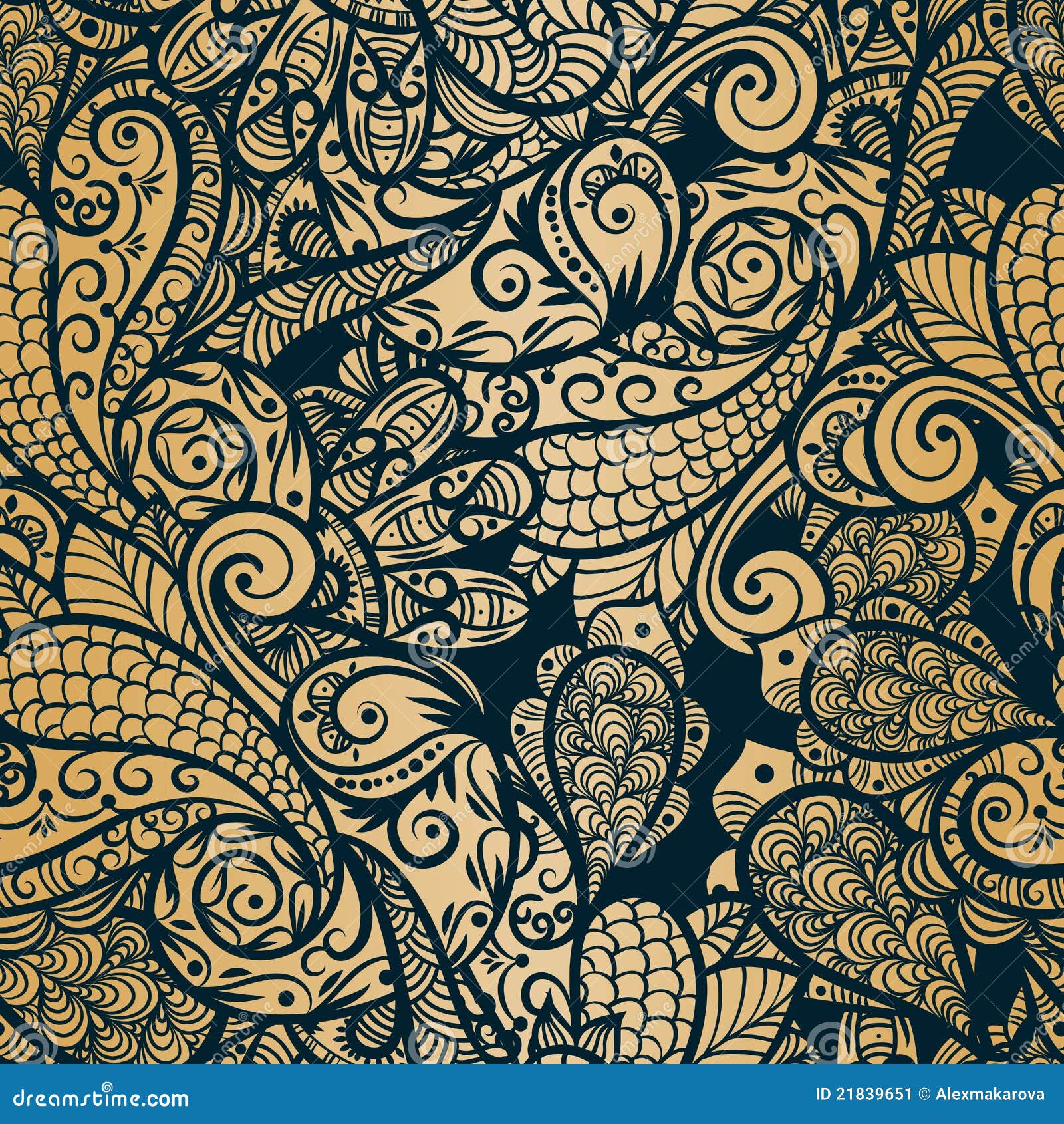 Seamless Paisley Background Cartoon Vector | CartoonDealer.com #21839651