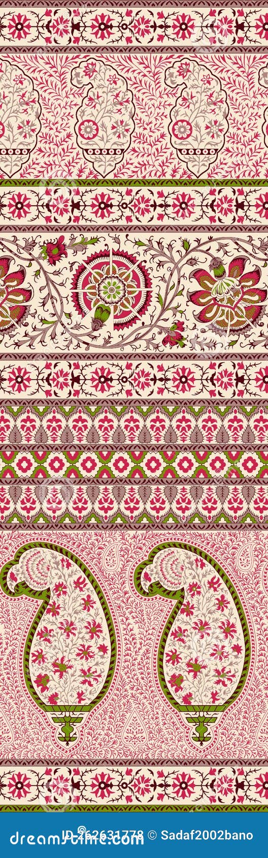 Seamless Paisley Border. Seamless Paisley Pakistani and Indian Silky ...