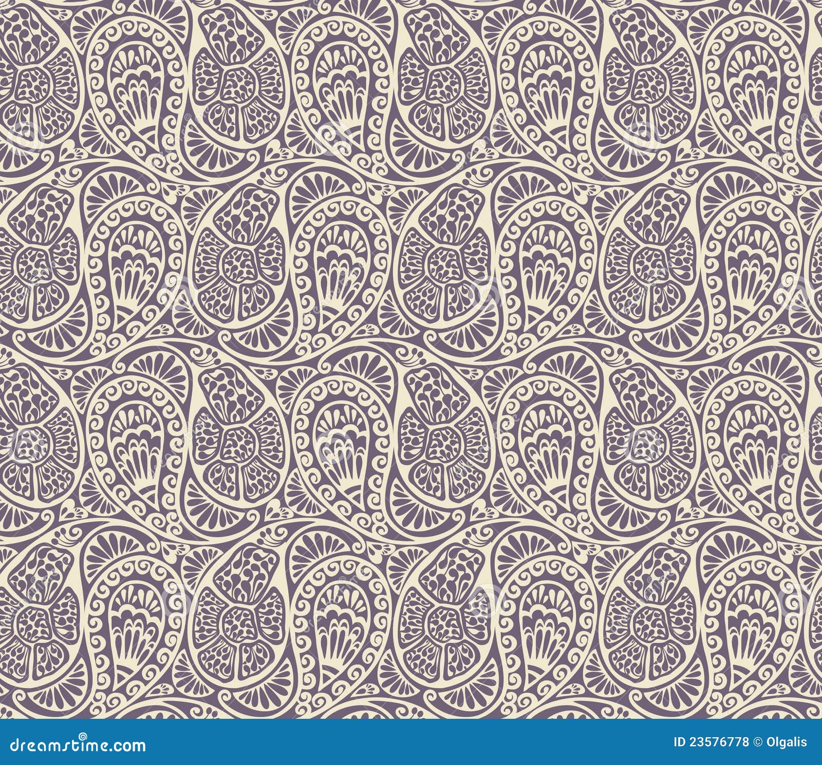 Seamless Paisley and Floral Pattern Stock Illustration - Illustration ...