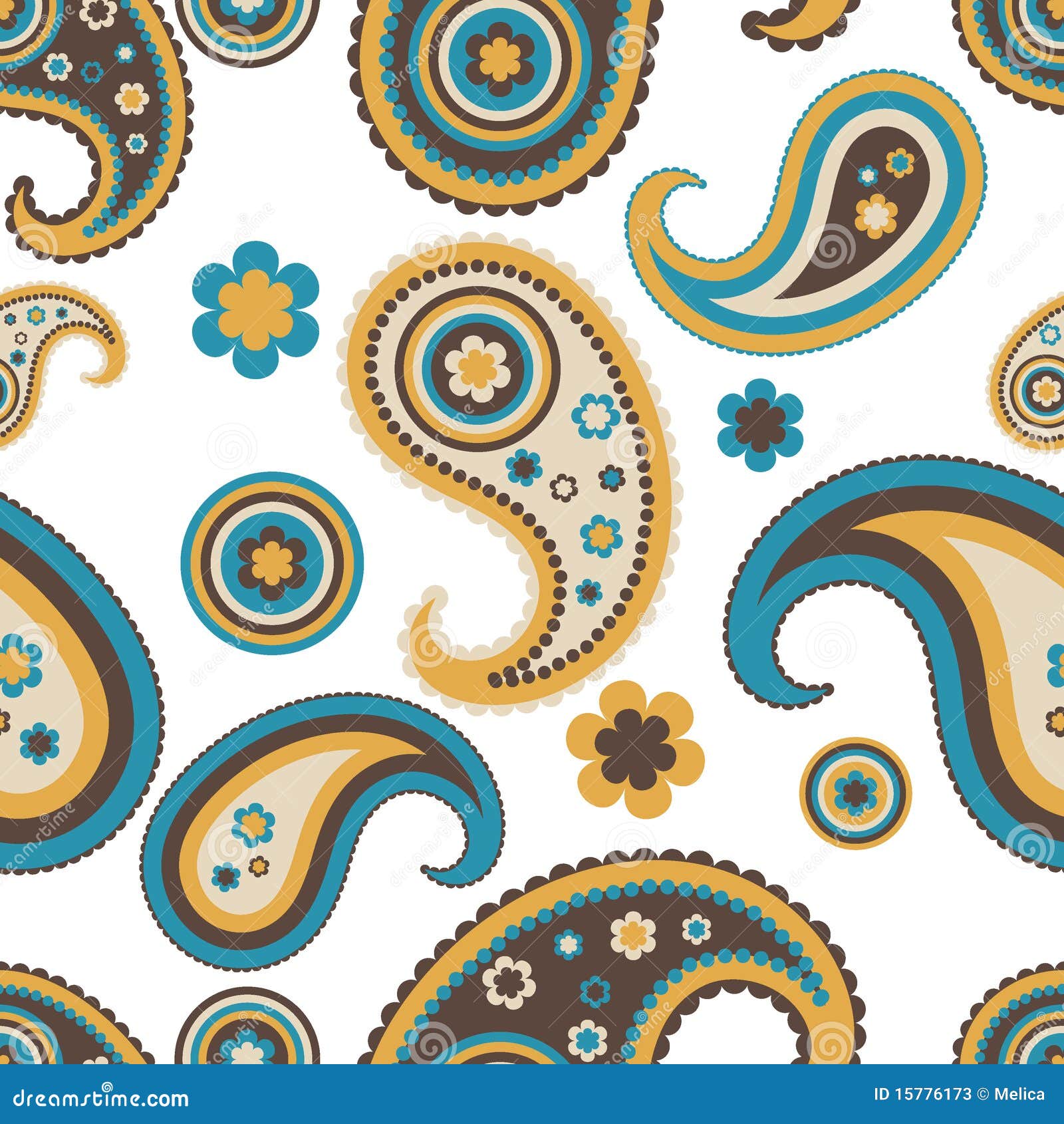 Seamless paisley pattern stock vector. Illustration of textile - 15776173