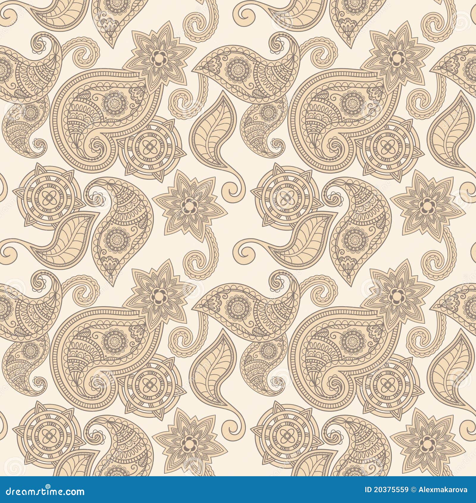Seamless paisley pattern stock vector. Illustration of natire - 20375559
